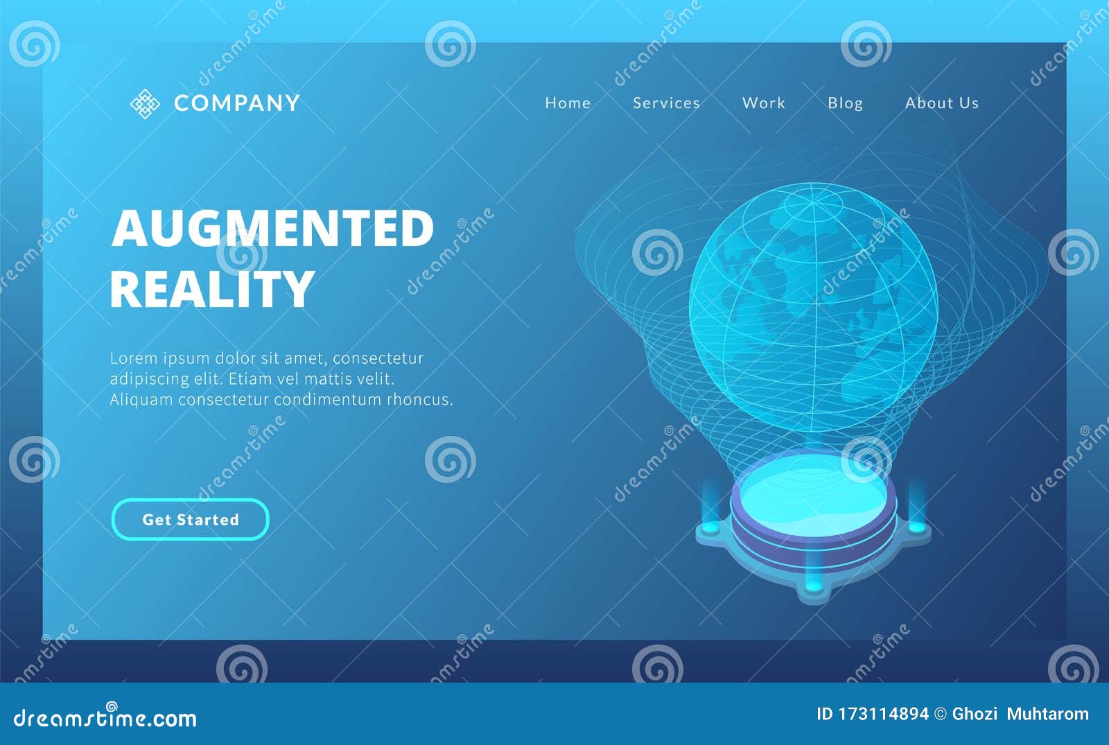 Ar Augmented Reality Technology Concept with World Projection Hologram ...