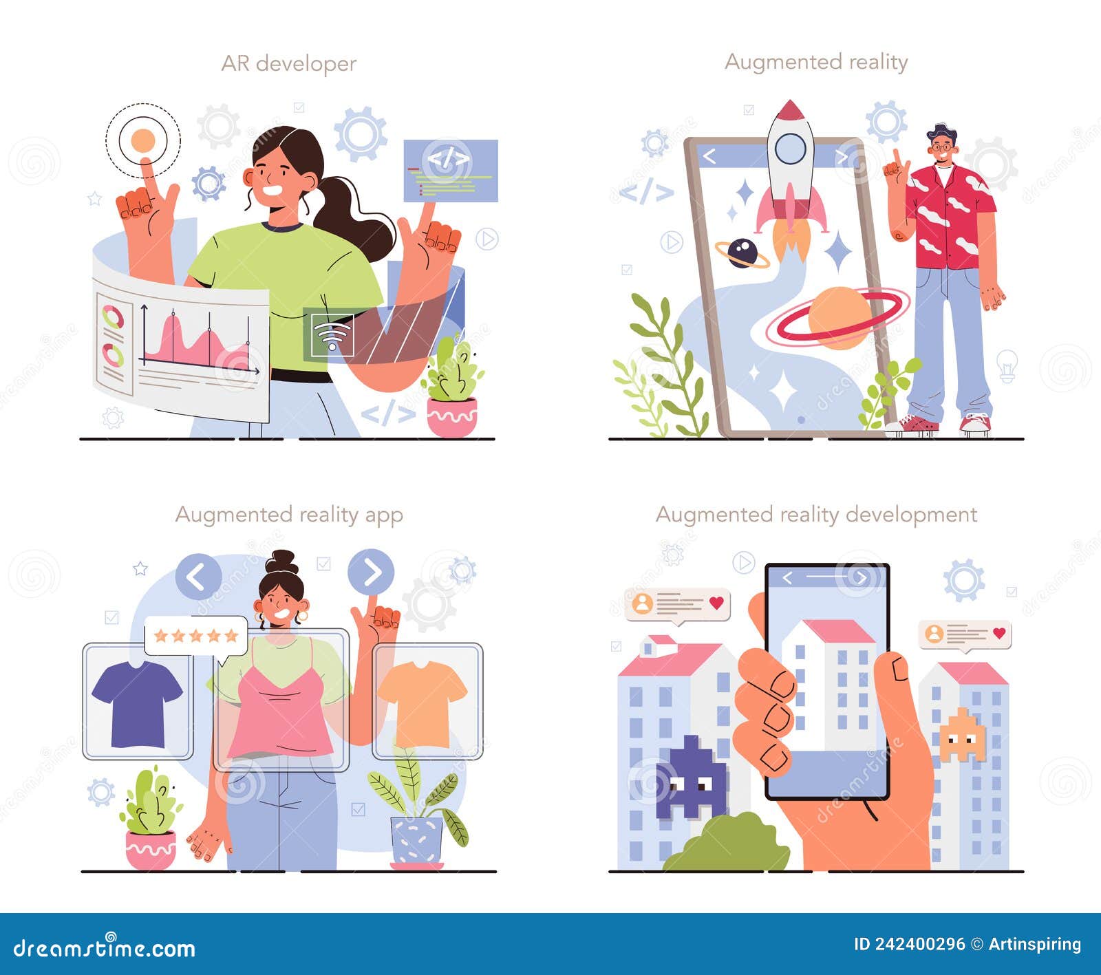 AR Developer Set. Augmented Reality Software Development Stock Vector ...