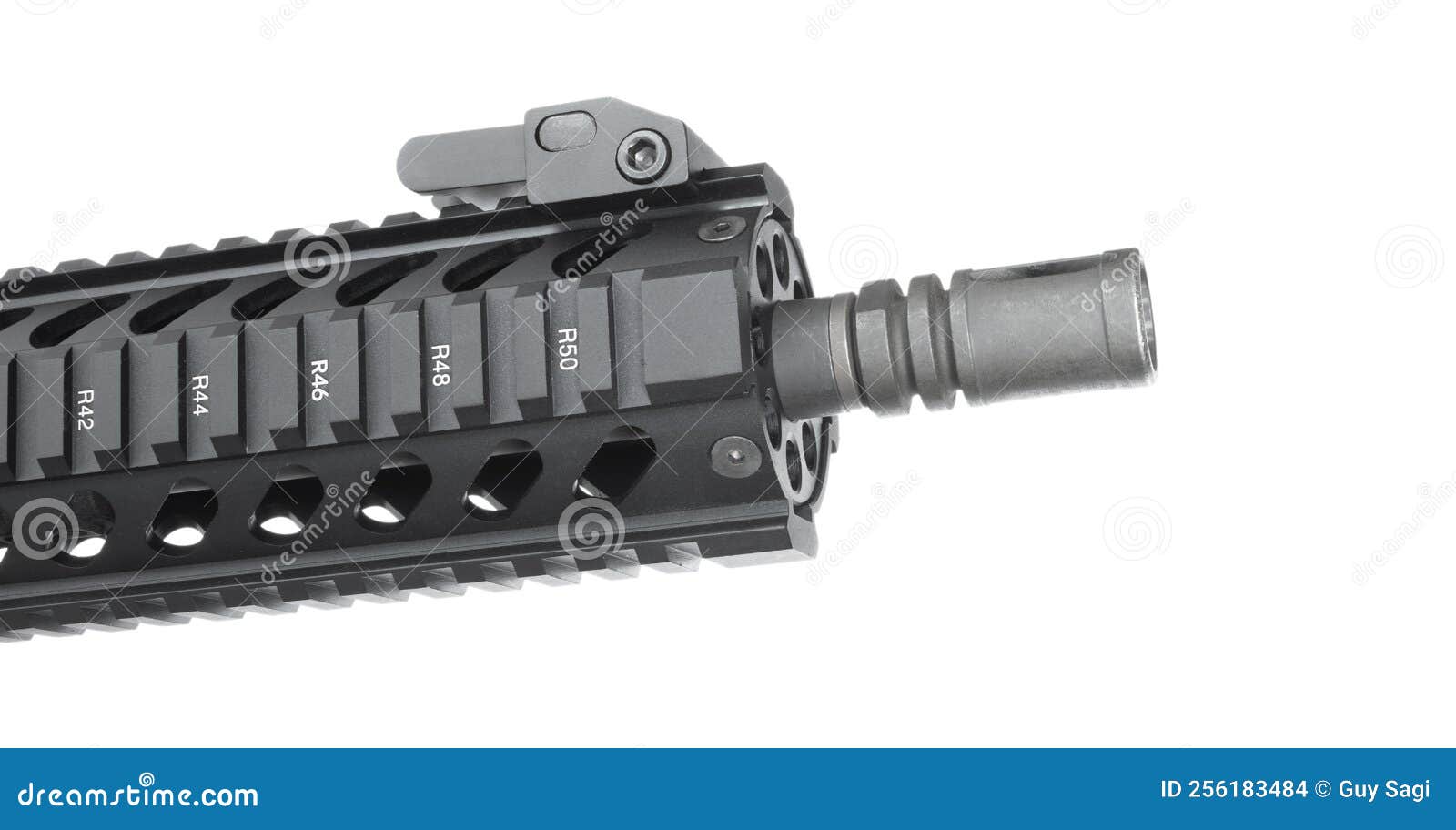 Side View of the Front of an AR-15 Stock Photo - Image of numbers, grey ...