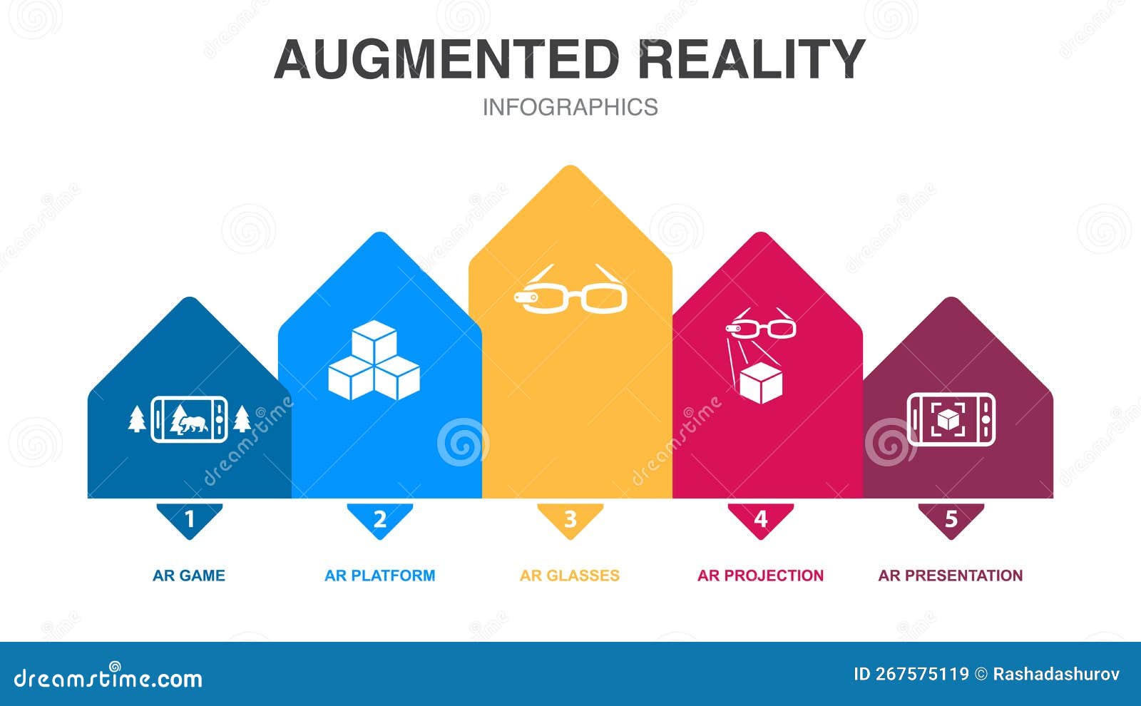 Ar Game Platform Virtual Glasses Ar Stock Vector Illustration Of