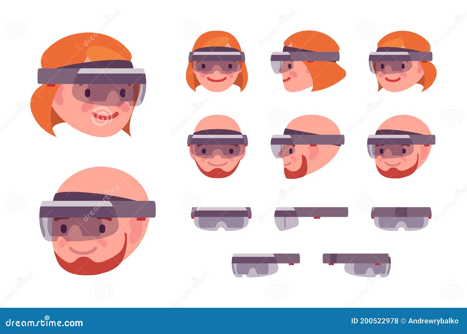 AR headset glasses device stock vector. Illustration of device - 200522978