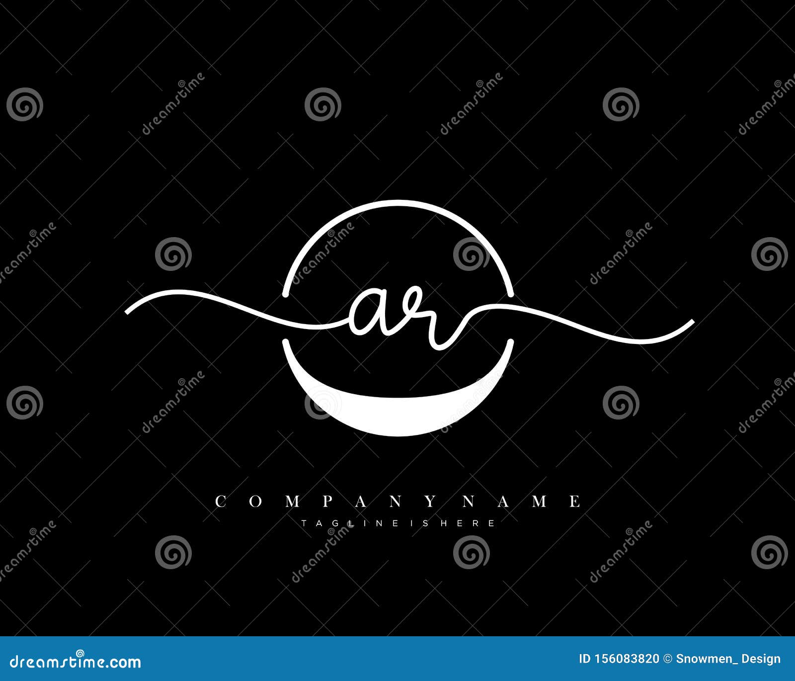 AR Initial Handwriting Logo Template Vector. Stock Illustration ...