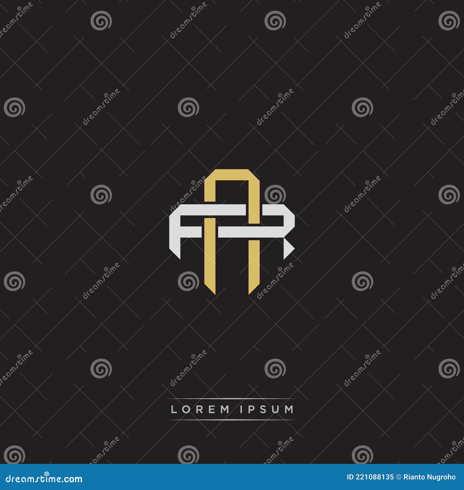 AR Initial Letter Overlapping Interlock Logo Monogram Line Art Style ...