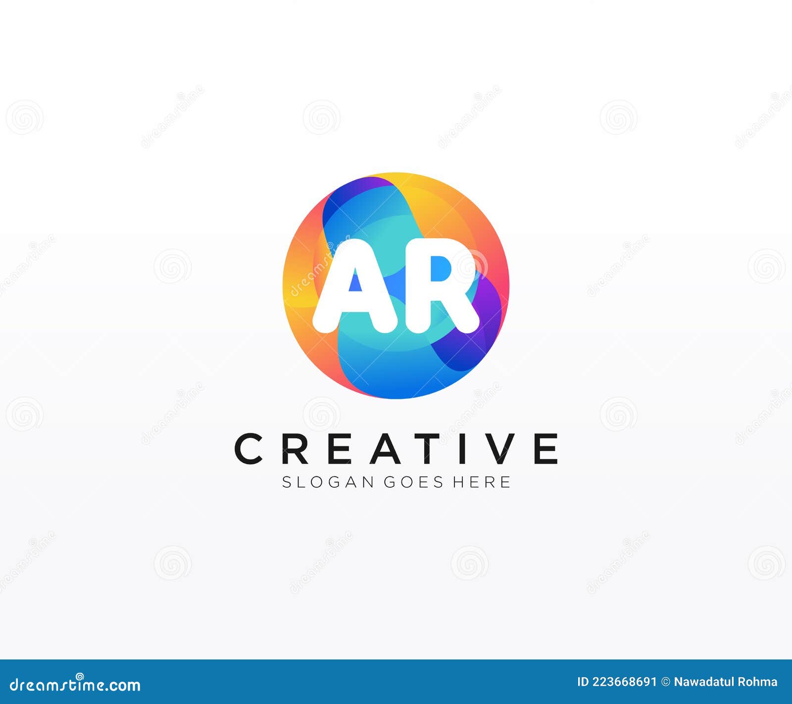 AR Initial Logo with Colorful Circle Template Vector Stock Vector ...
