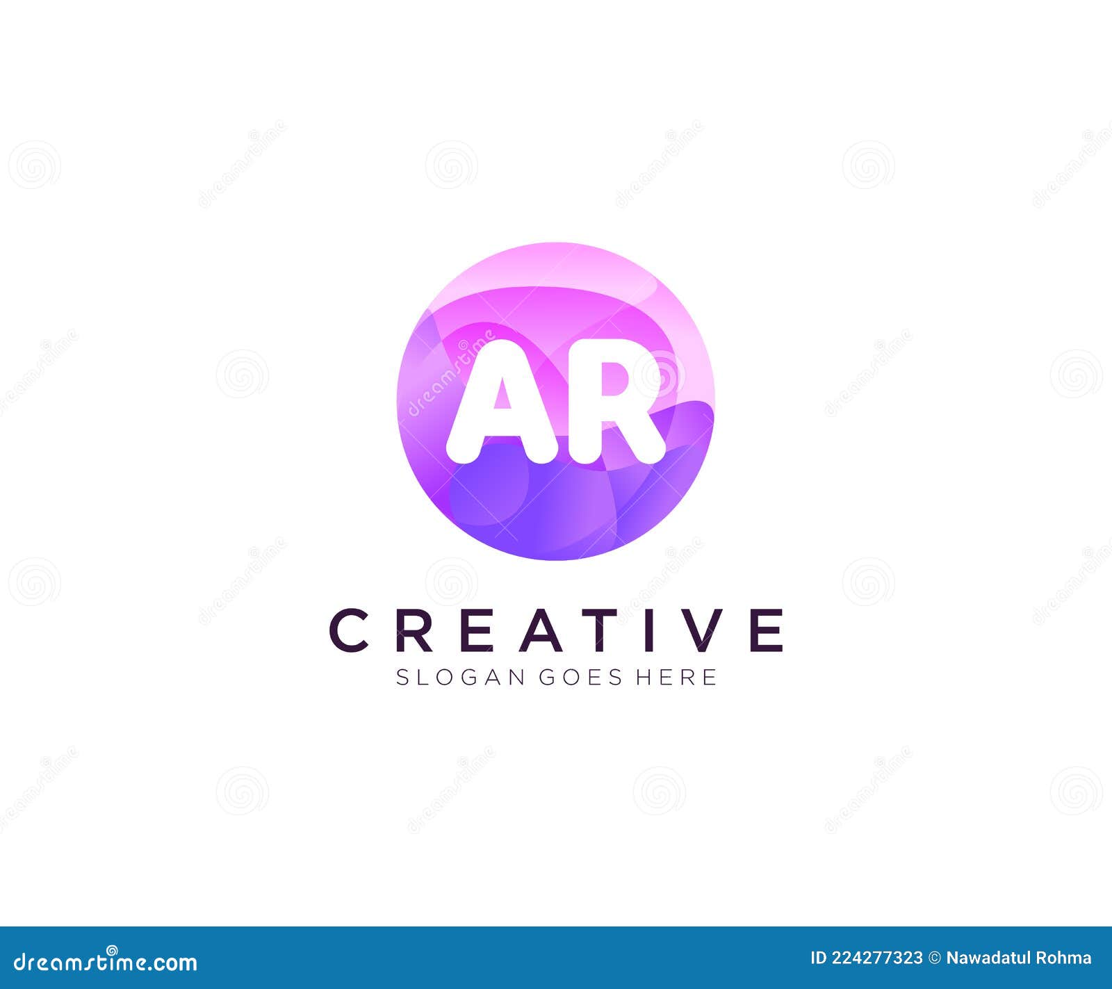 AR Initial Logo with Colorful Circle Template Vector Stock Vector ...