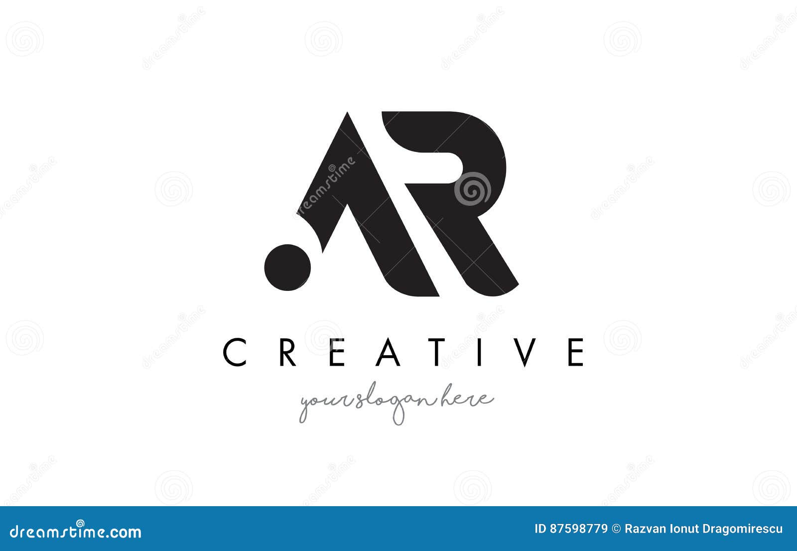 Ar Letter Logo Design With Creative Modern Trendy Typography Stock