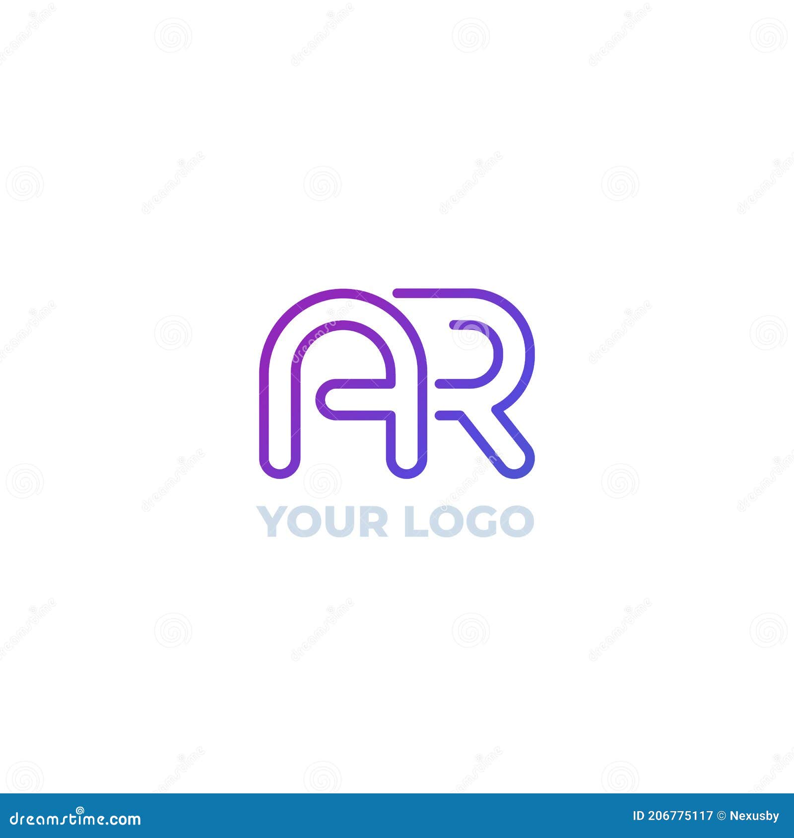 AR Letters Initials Logo, Line Design Stock Illustration - Illustration ...