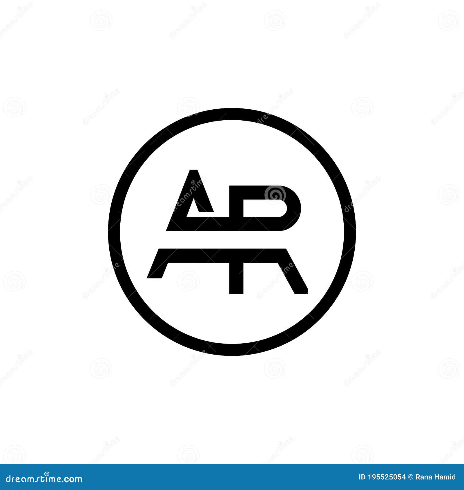 AR Logo Design Business Typography Vector Template. Creative Linked ...