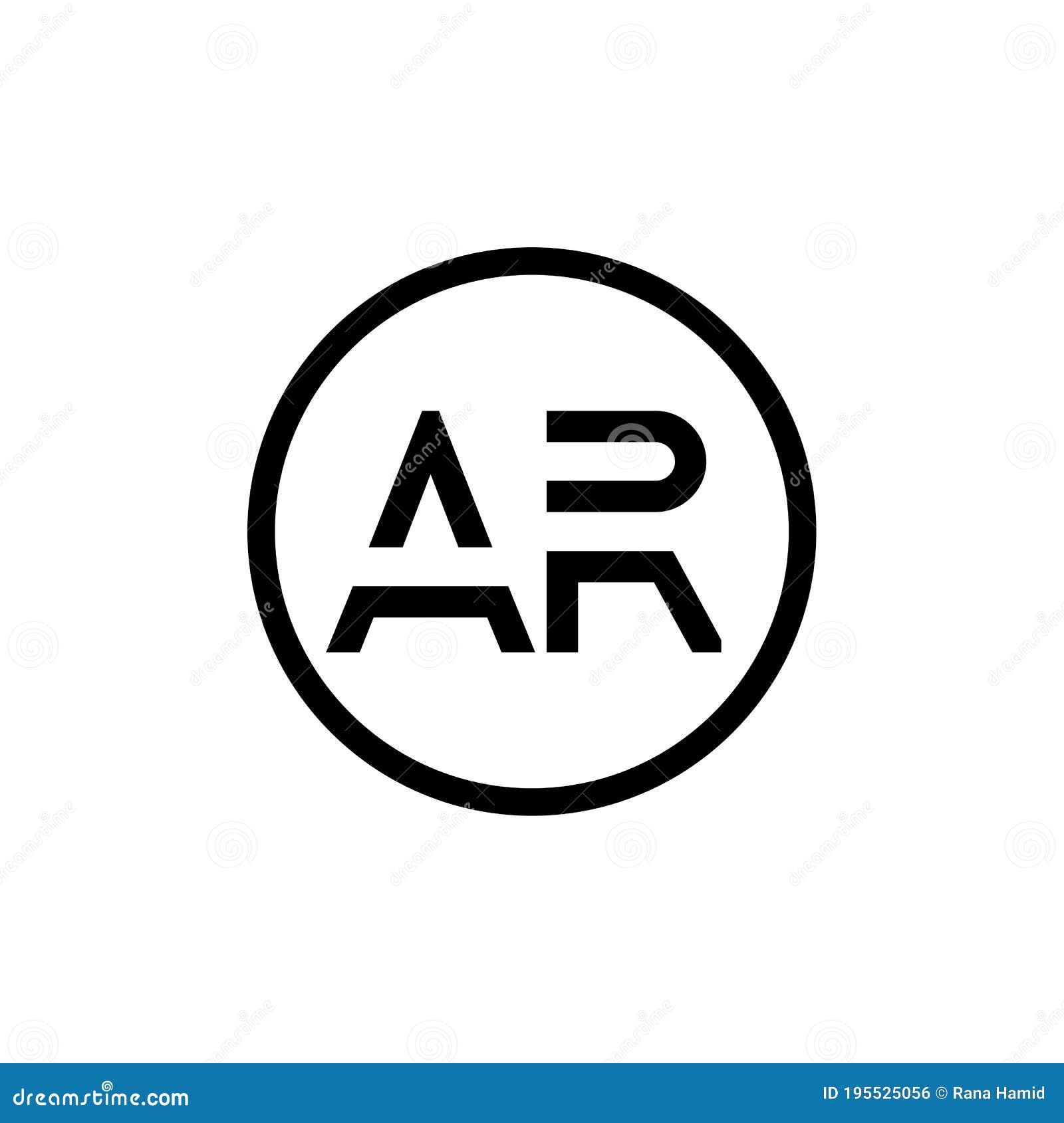 AR Logo Design Business Typography Vector Template. Creative Linked ...