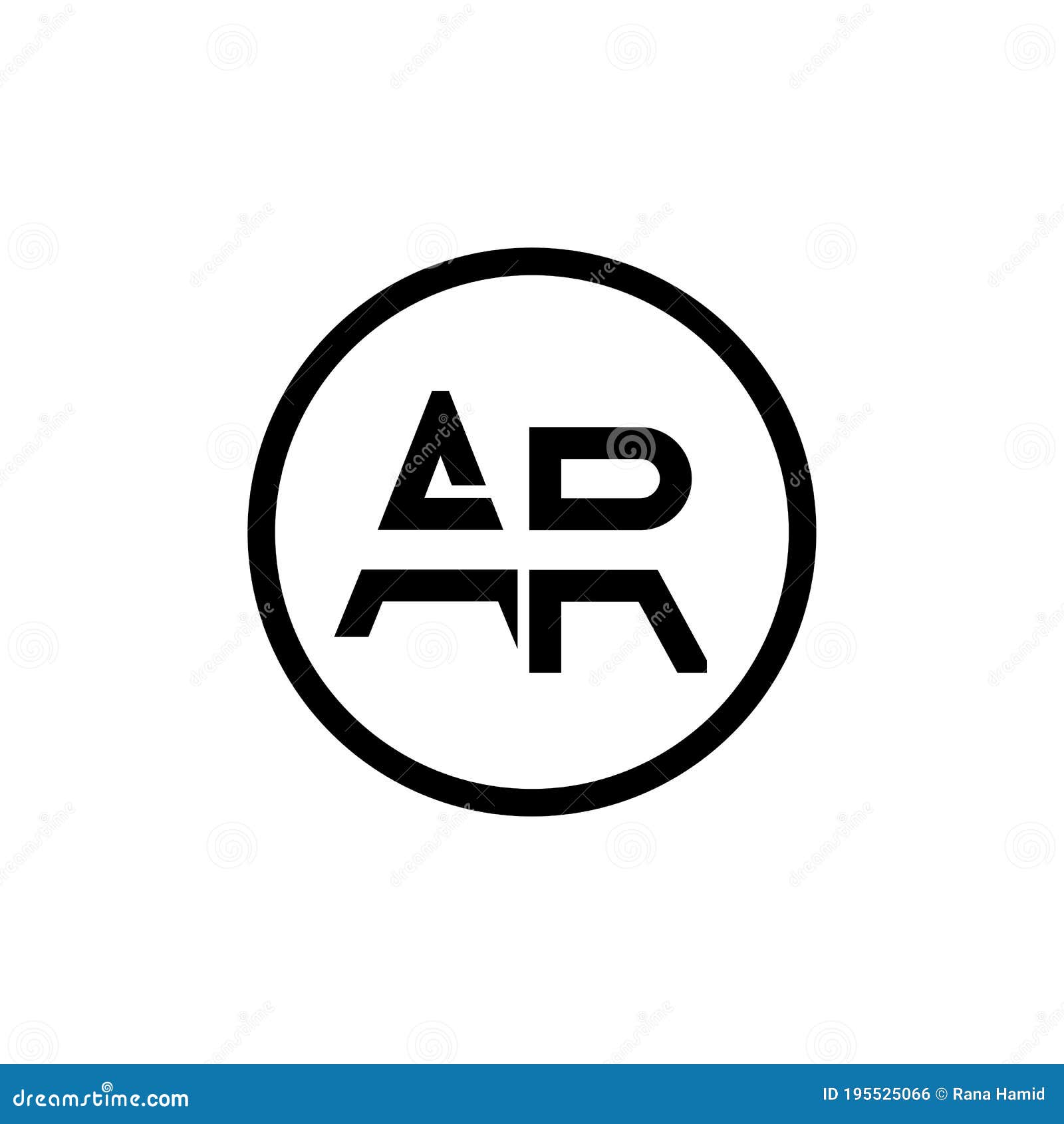 AR Logo Design Business Typography Vector Template. Creative Linked ...