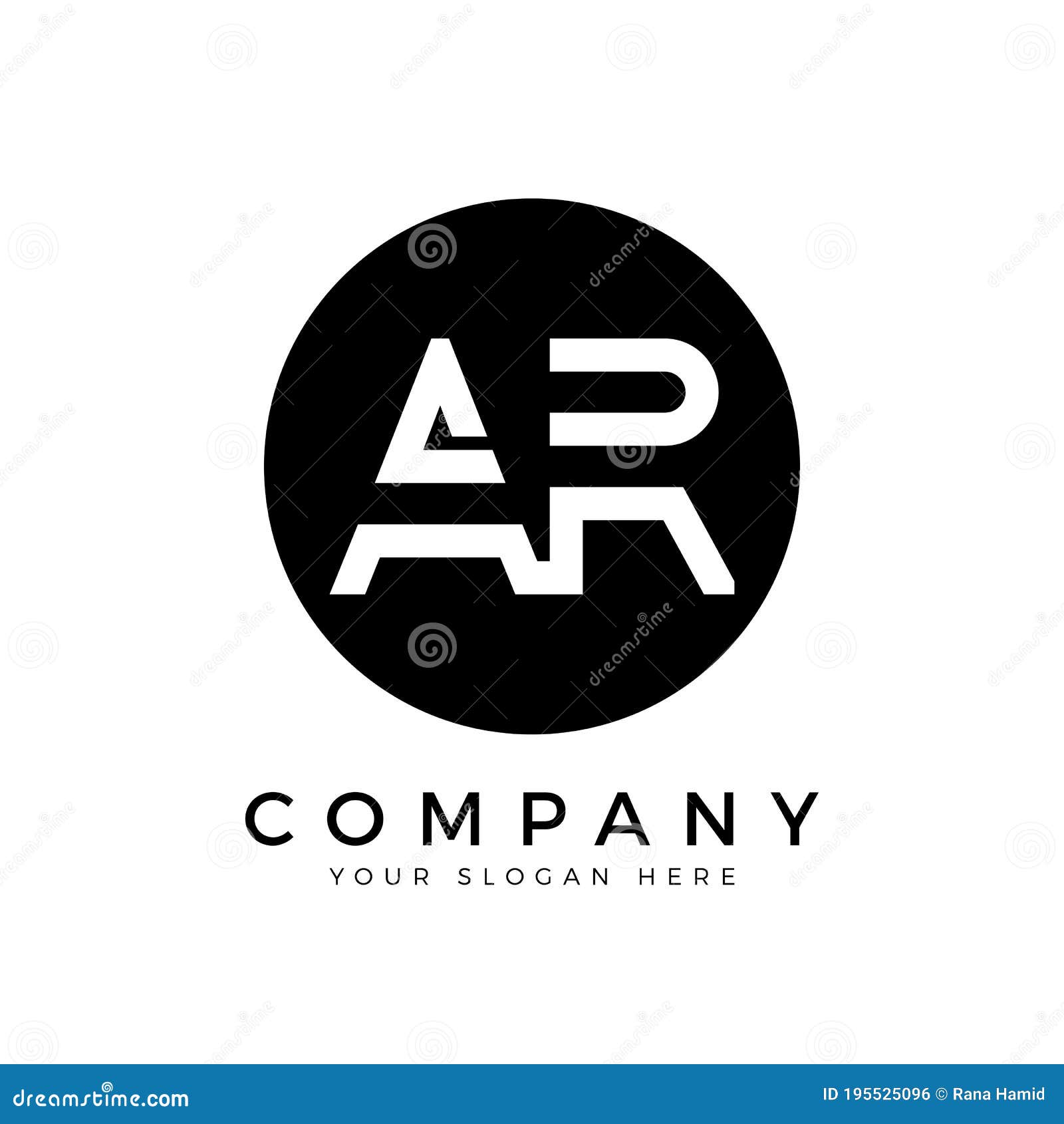AR Logo Design Business Typography Vector Template. Creative Linked ...