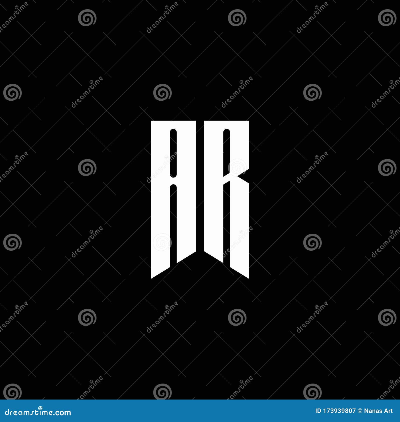 AR Logo Monogram with Emblem Style Isolated on Black Background Stock ...