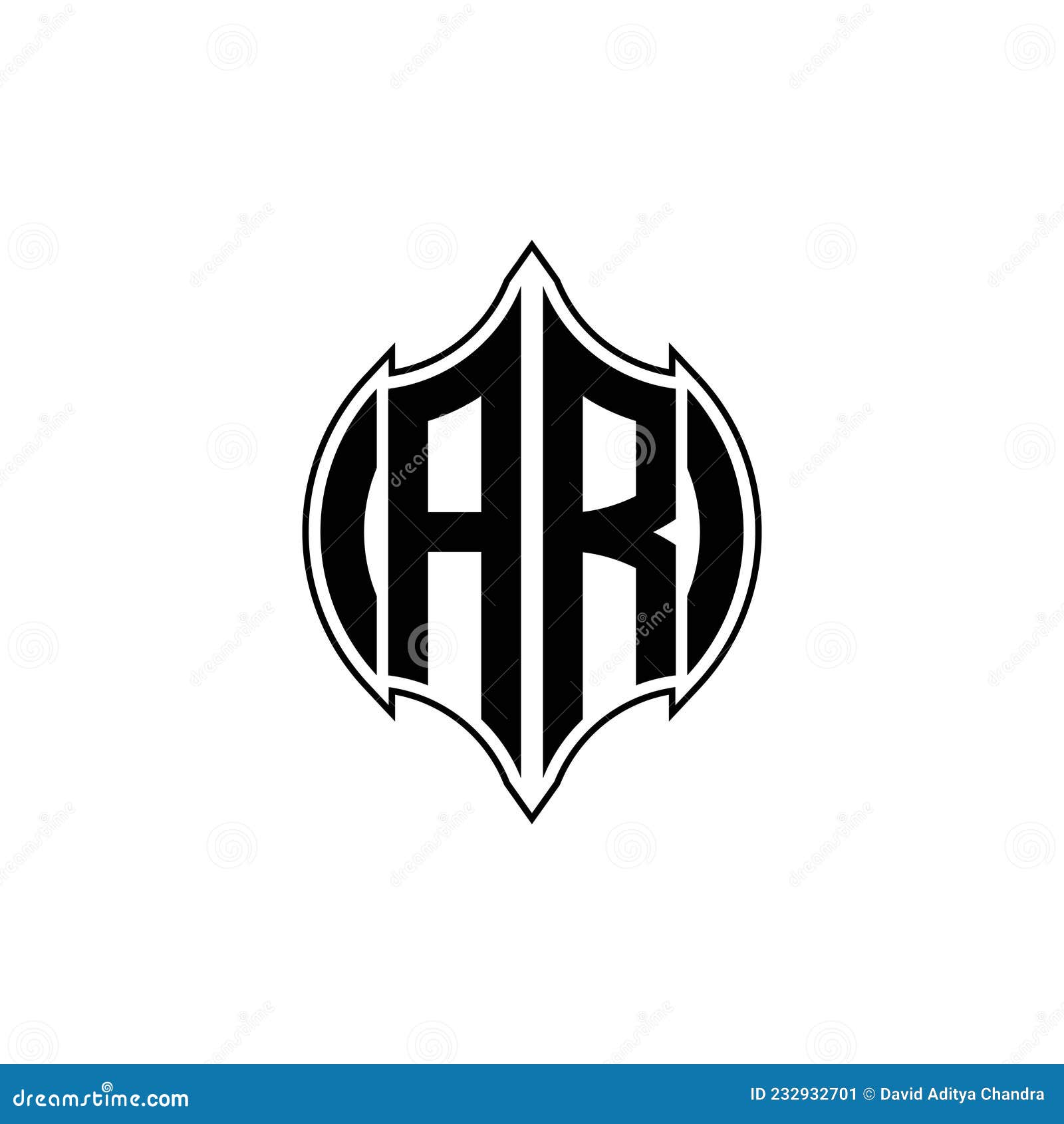 AR Logo Monogram Geometric Shield Shape Style Stock Illustration ...