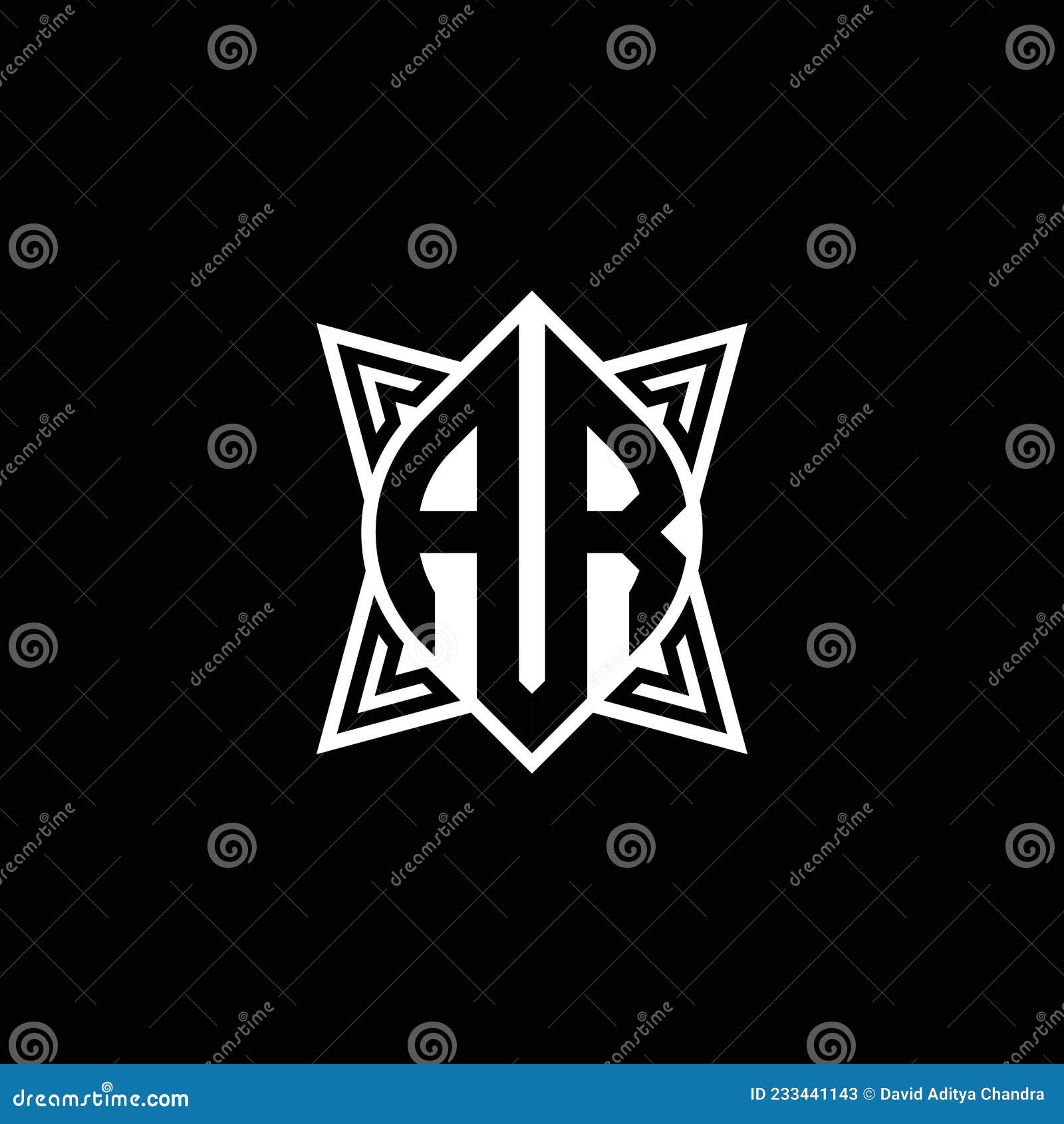 AR Monogram Letter Geometric Star Style Stock Vector - Illustration of ...