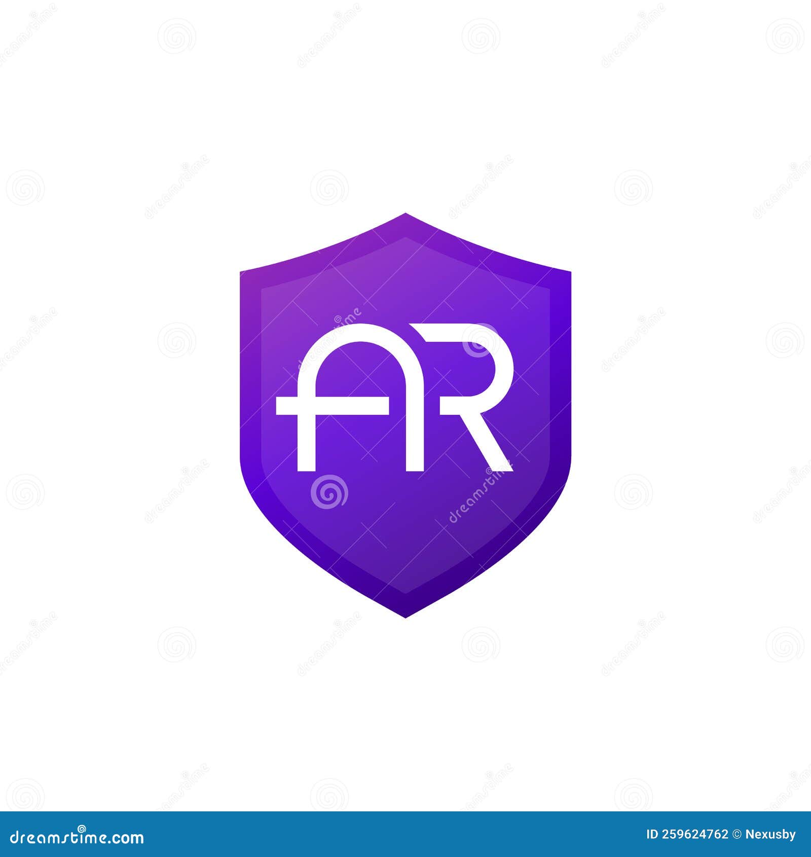AR Monogram, Letters Vector Logo with a Shield Stock Vector ...