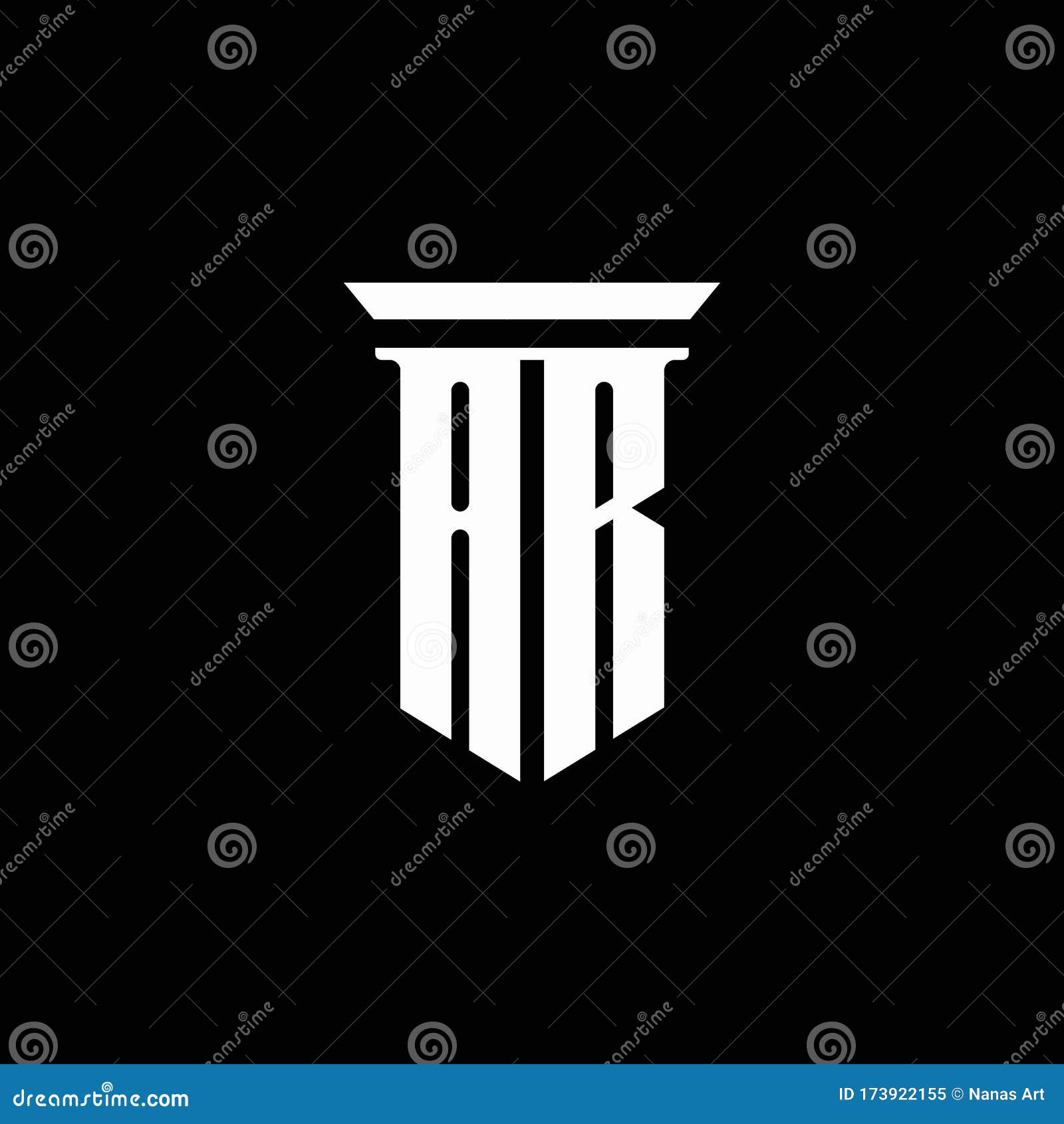 AR Monogram Logo with Emblem Style Isolated on Black Background Stock ...