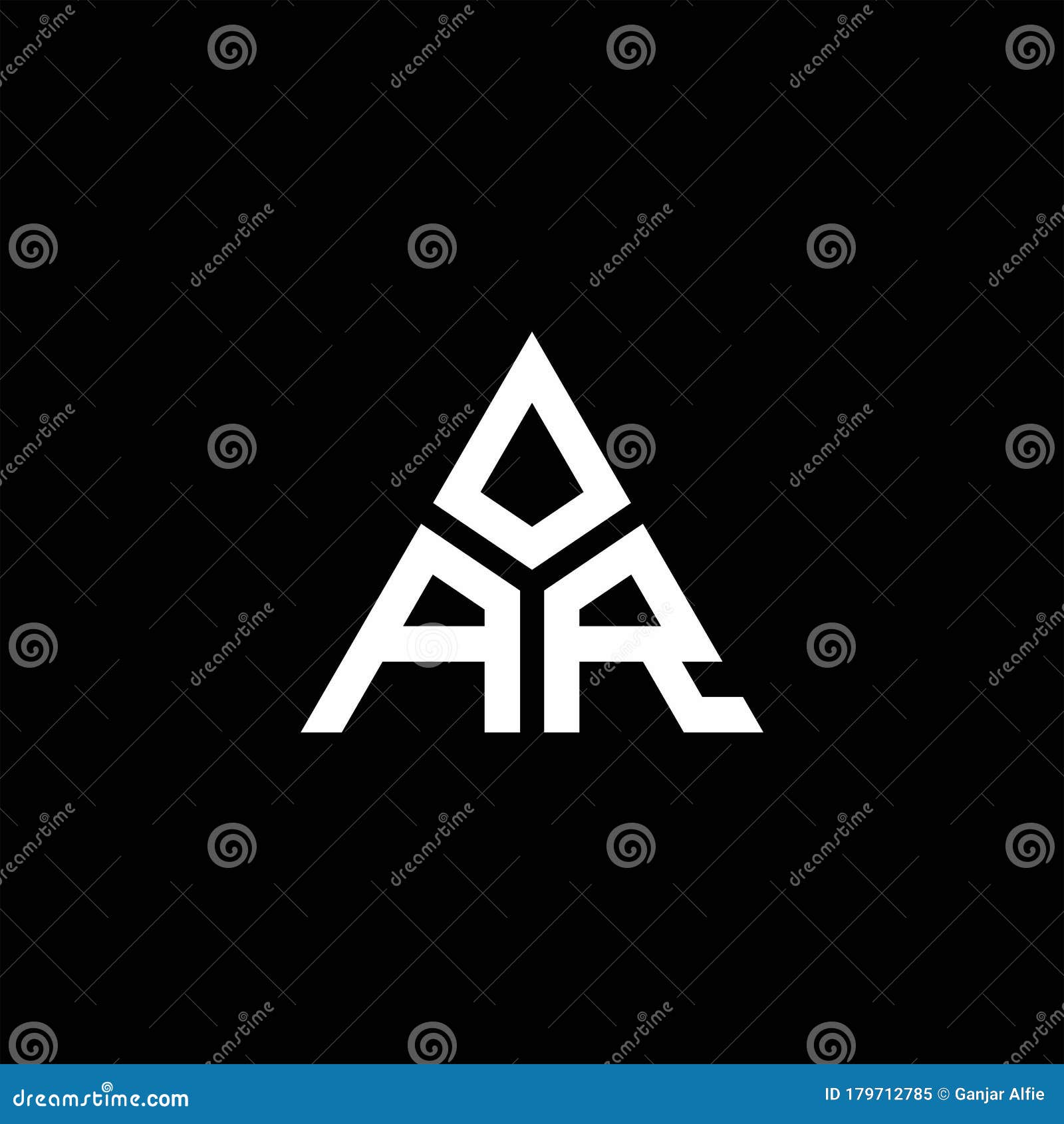 AR Monogram Logo with 3 Pieces Shape Isolated on Triangle Stock Vector ...