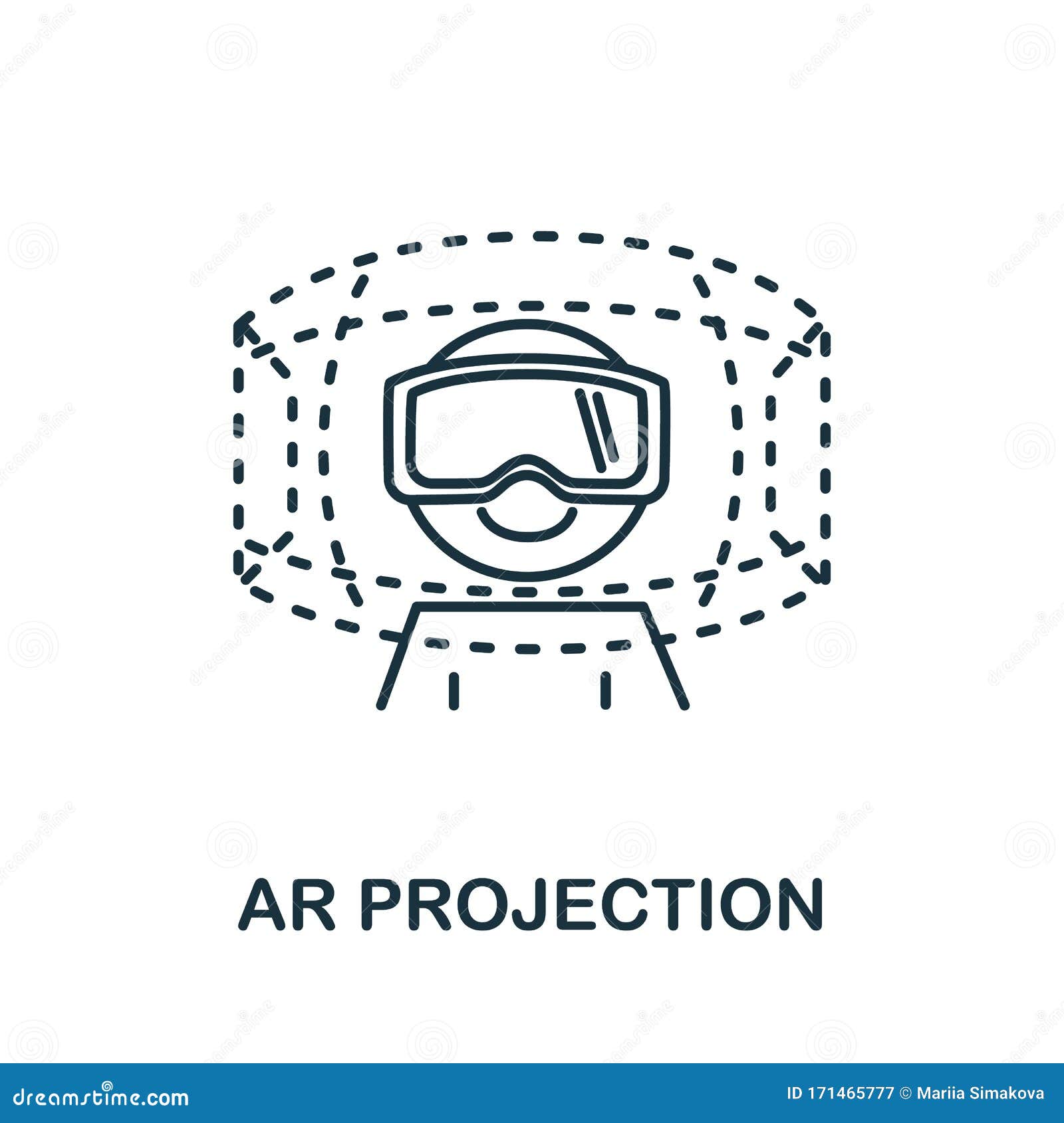 Ar Projection Icon from Augmented Reality Collection. Simple Line ...