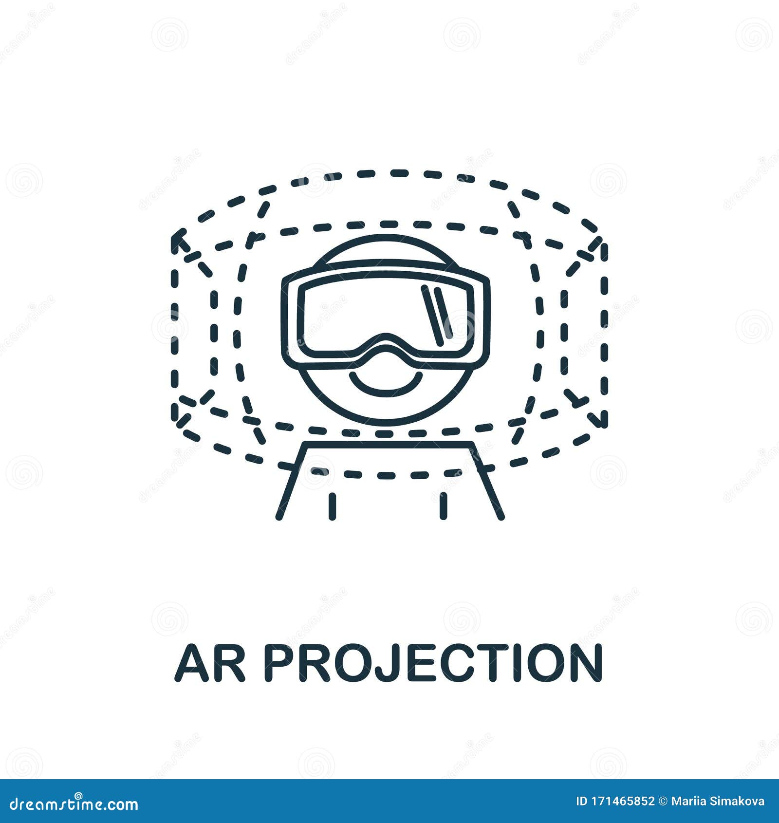 Ar Projection Icon from Augmented Reality Collection. Simple Line ...