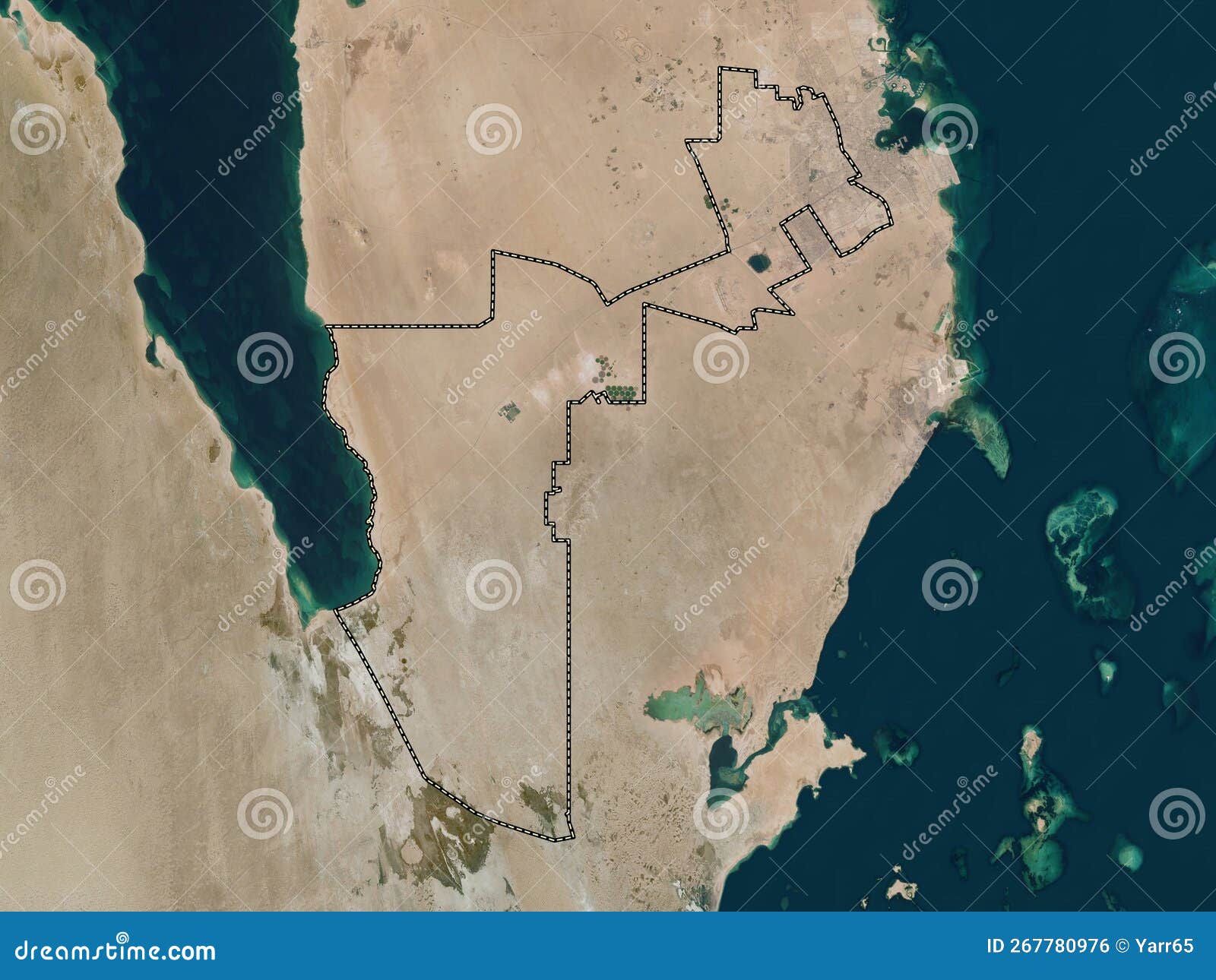 Ar Rayyan, Qatar. High-res Satellite. No Legend Stock Illustration ...