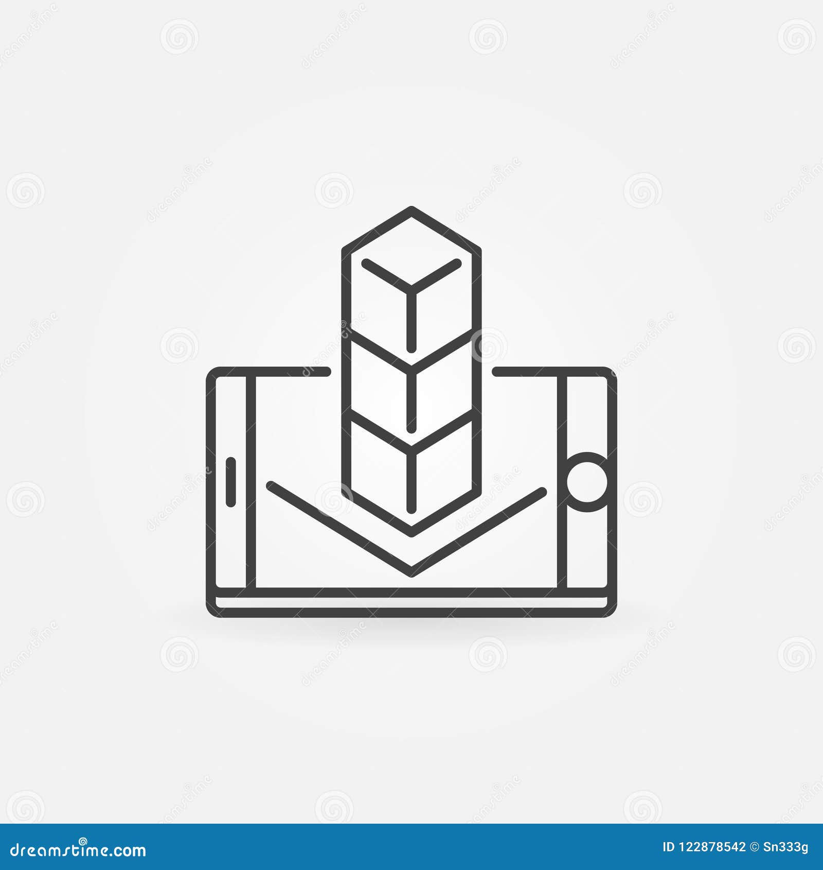 AR in Smartphone Icon. Vector Augmented Reality Line Sign Stock Vector ...