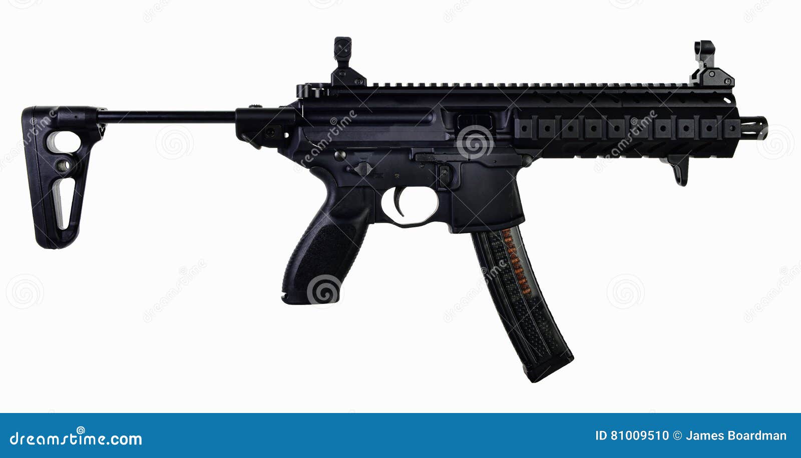 AR Style 9mm SBR Extended Stock Stock Photo - Image of muzzle, capacity ...