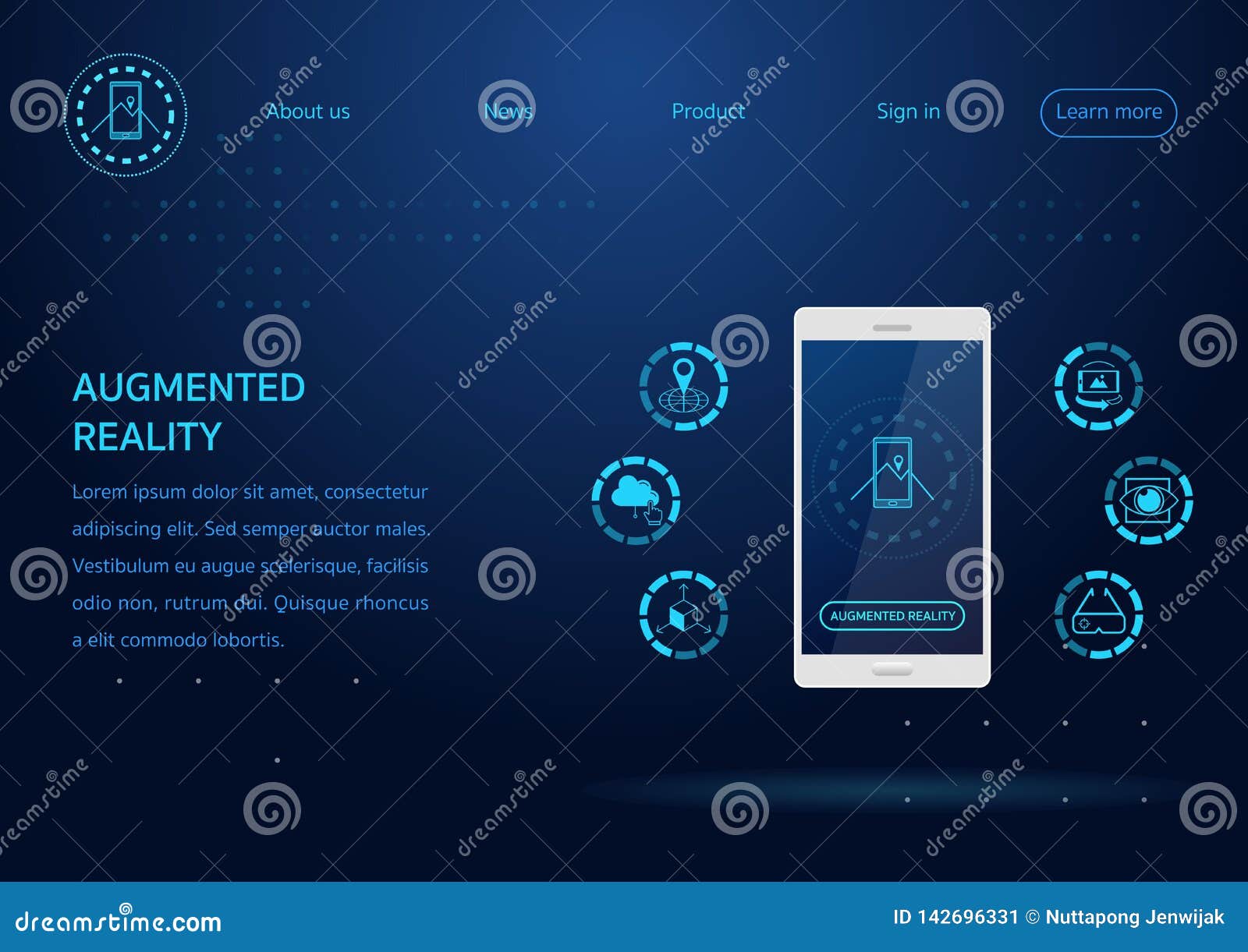 AR Technology web page stock vector. Illustration of modern - 142696331