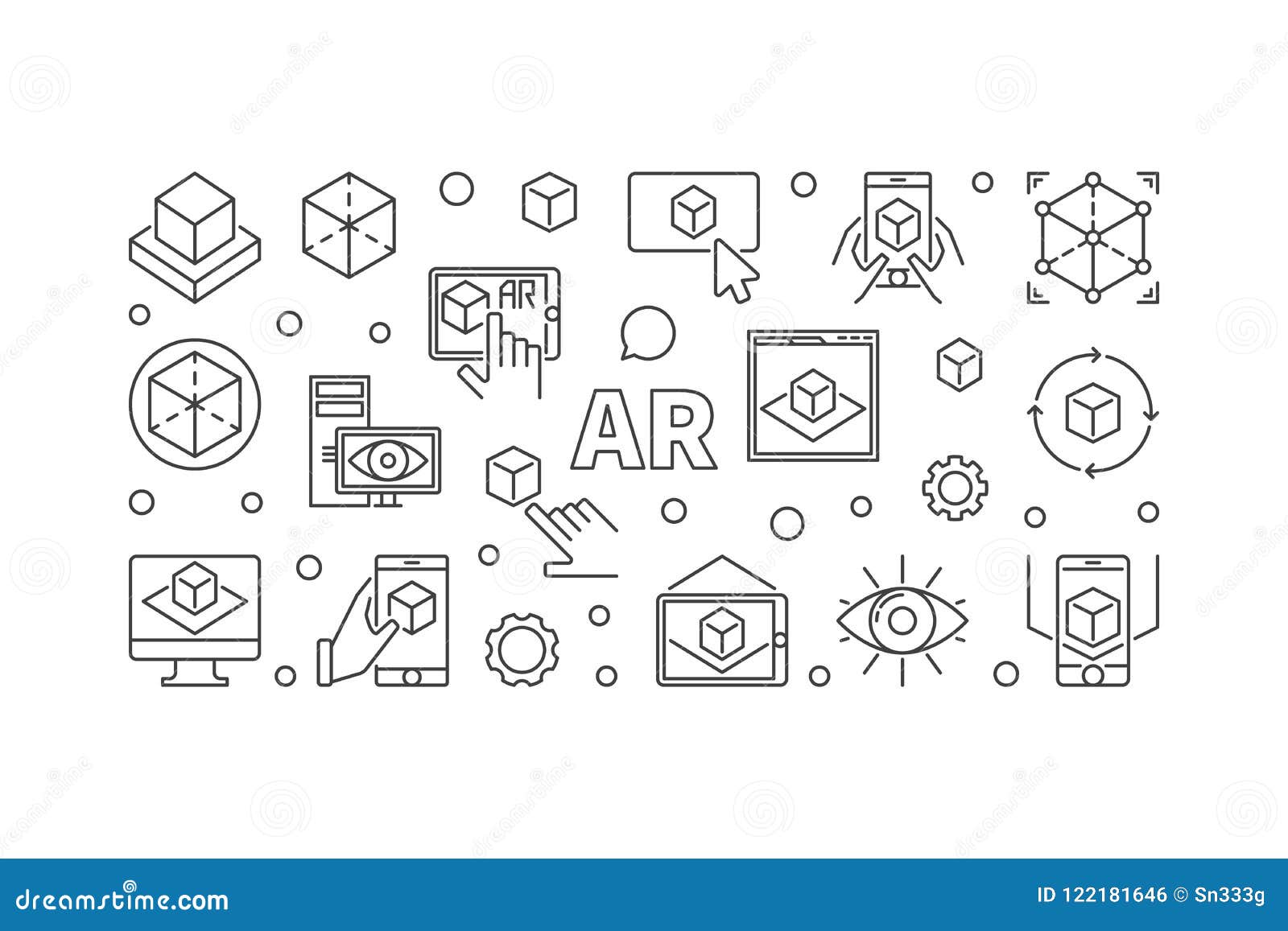 AR Vector Horizontal Outline Illustration or Banner Stock Vector ...