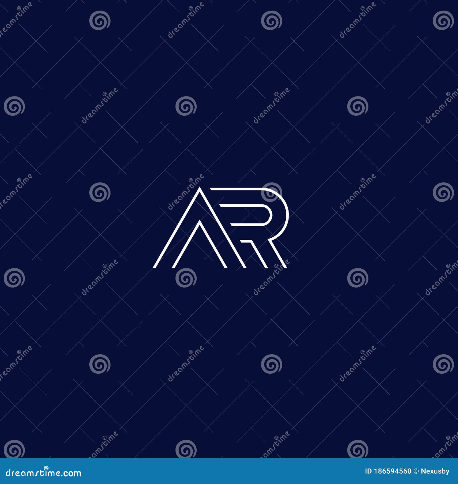 AR Vector Logo in Linear Style Stock Vector - Illustration of tech ...
