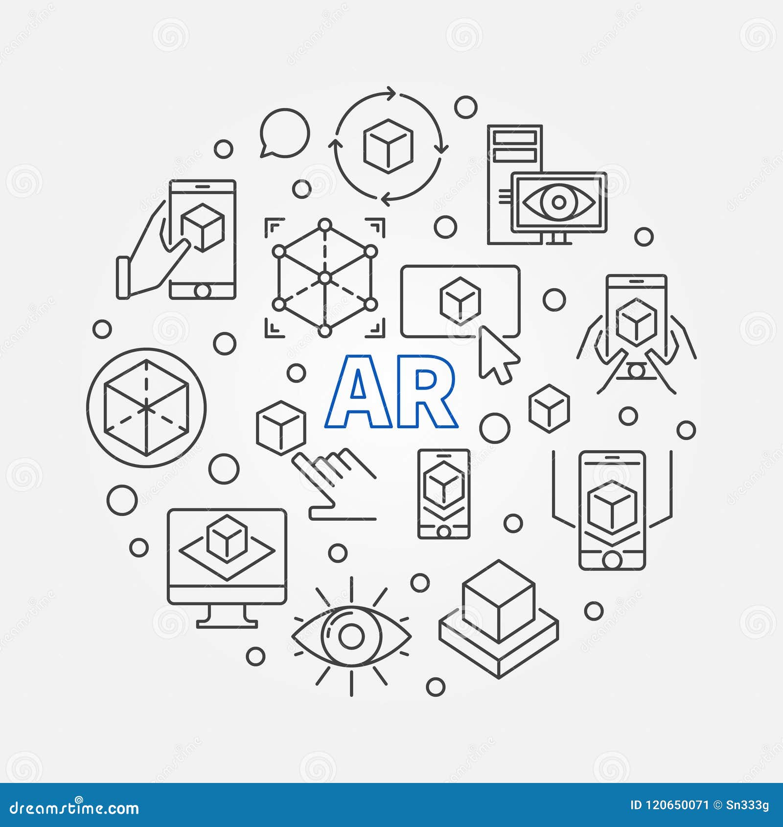 AR Vector Round Illustration Made with Augmented Reality Icons Stock ... AR Vector Round Illustration Made with Augmented Reality Icons Stock ...