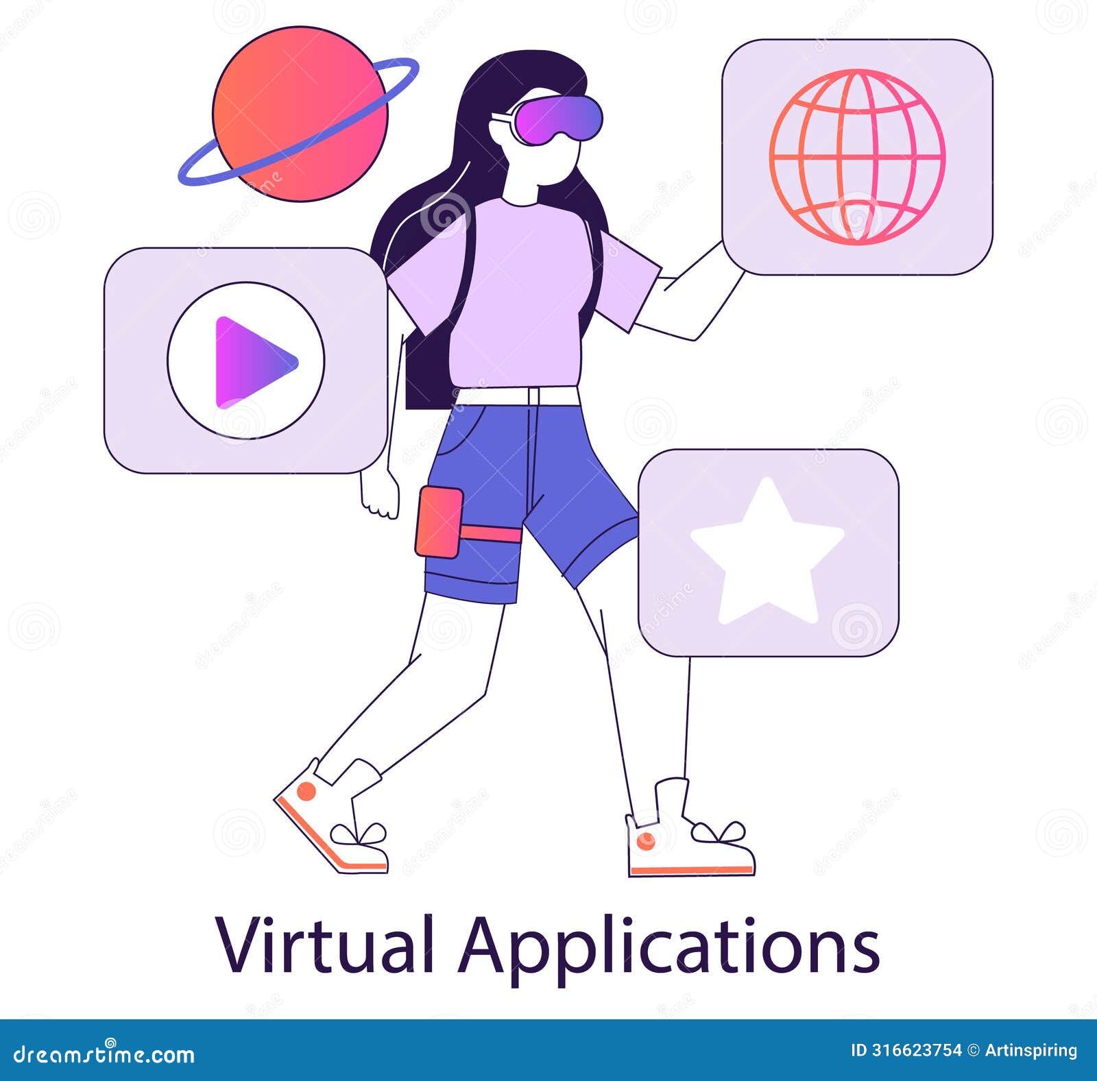 Ar and vr2. Flat Vector stock vector. Illustration of graphic - 316623754
