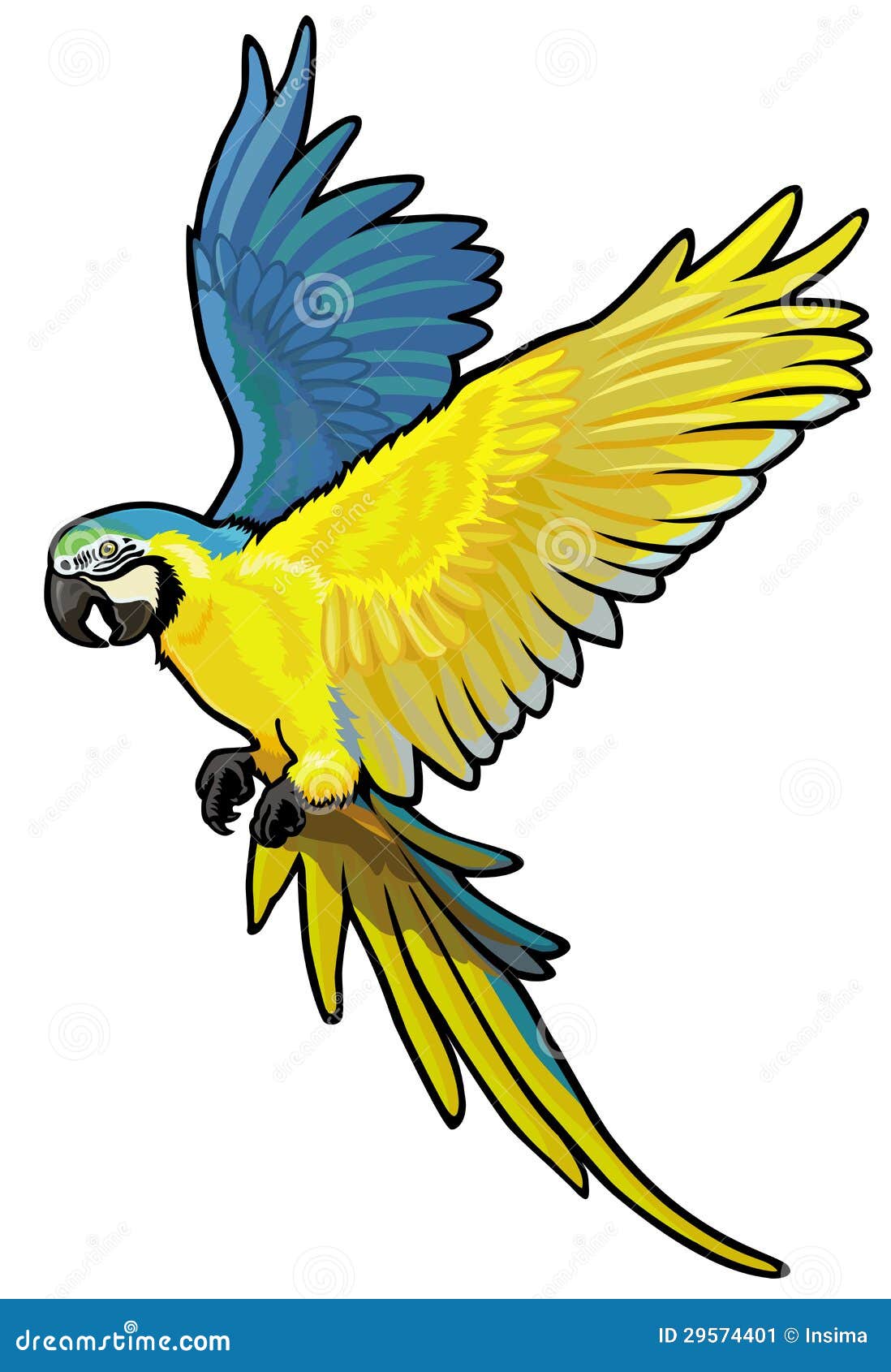 Ara illustration de vecteur. Illustration du jaune, beau - 29574401