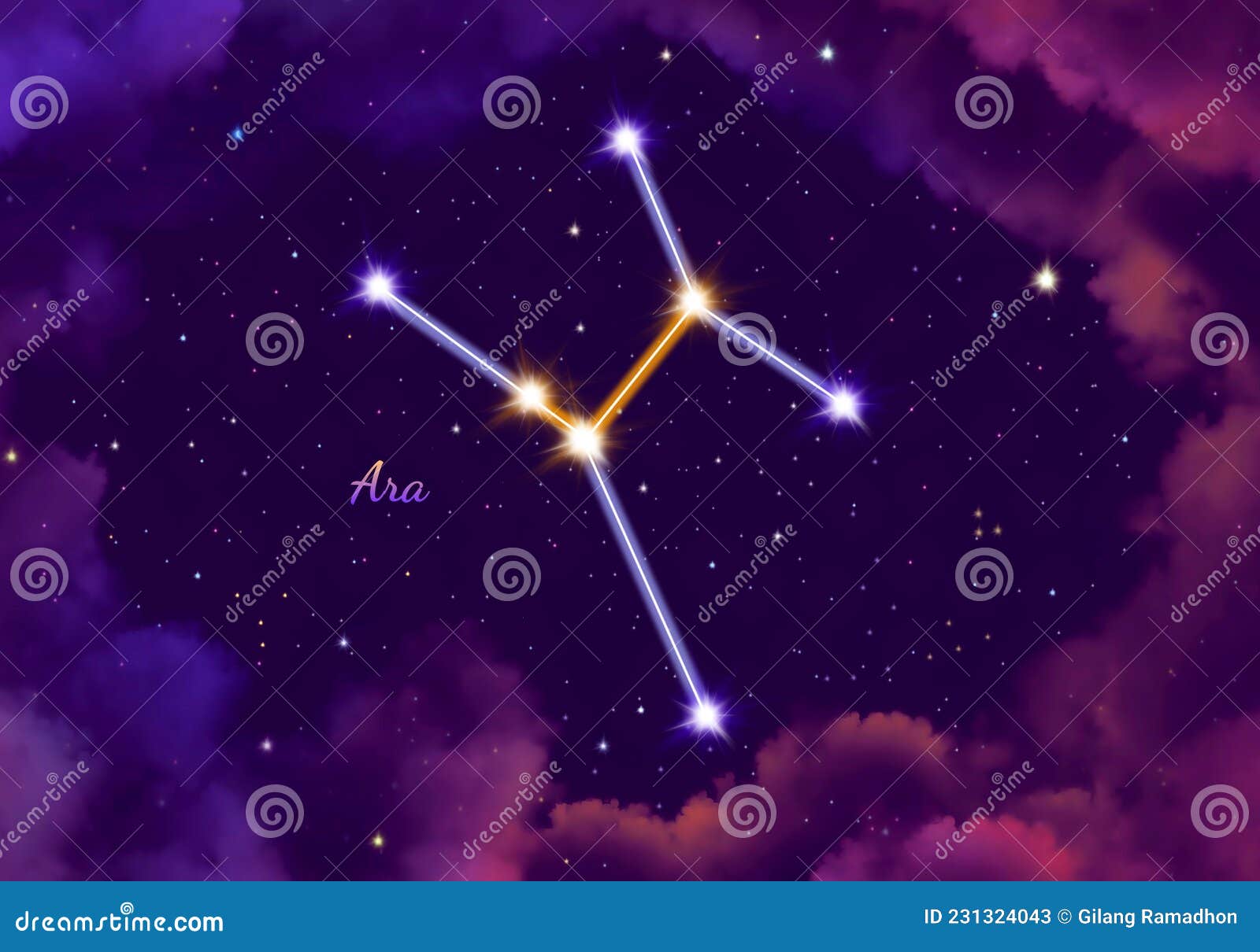Illustration Image of the Constellation Ara Stock Illustration ...