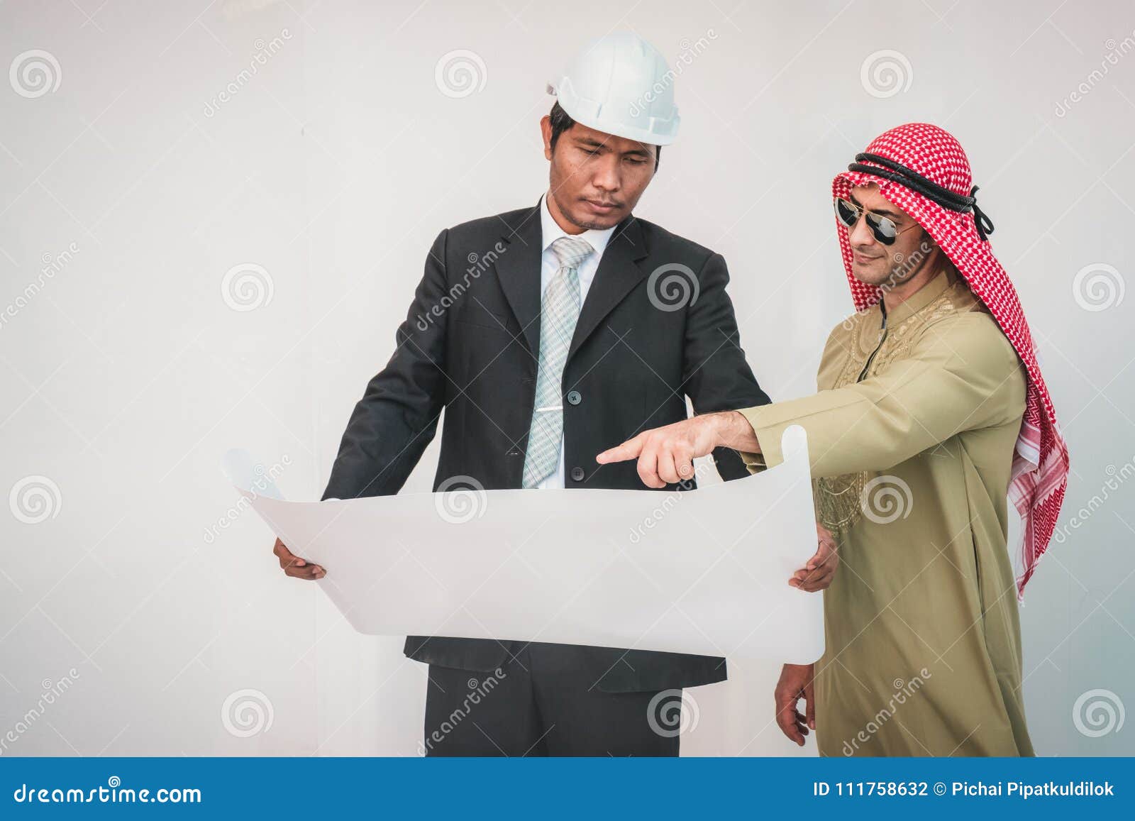 Arab Architects and Foreman are Planning New Project Stock Photo ...