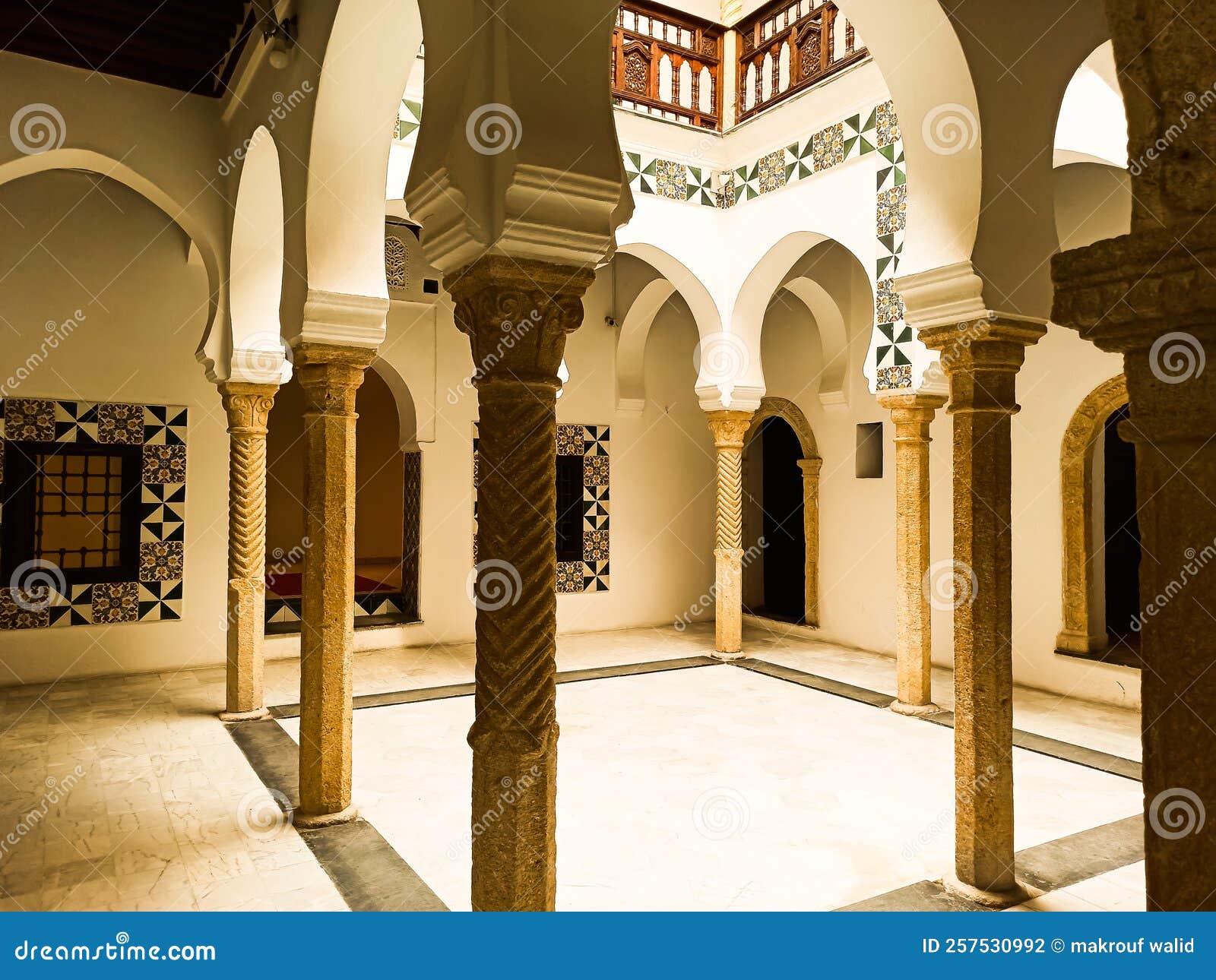 Arab Architecture In Islamic Style. Ornate Windows Of Palace Of ...