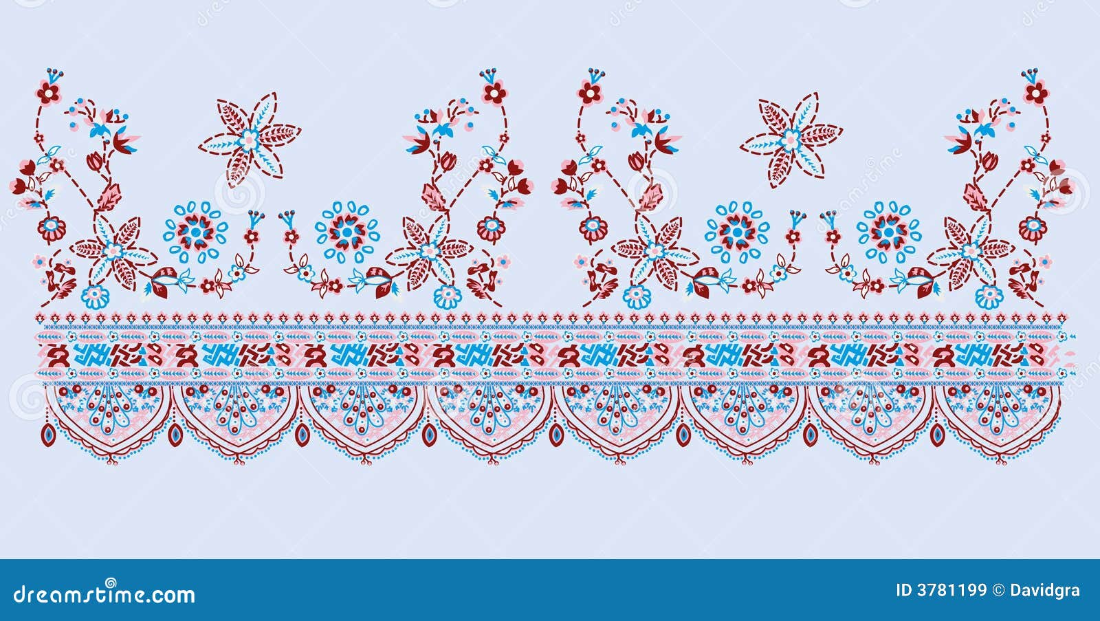 Arab border stock vector. Illustration of beautiful, leaves - 3781199