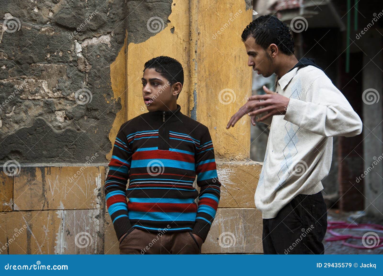 Arab Boys Talking in the Street Editorial Stock Image - Image of male ...