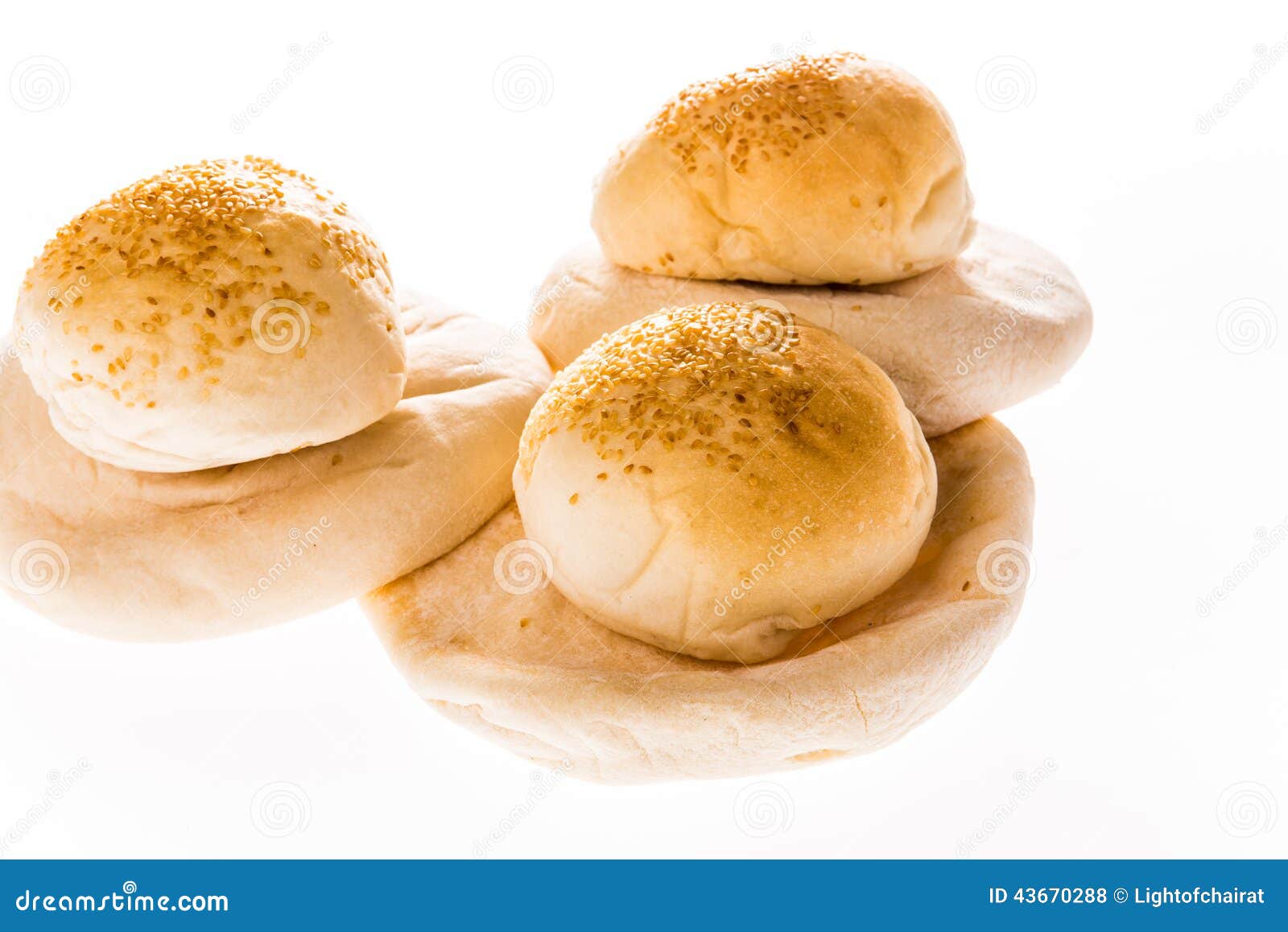 Arab Bread and Hamburger Isolated on White Background Stock Photo ...
