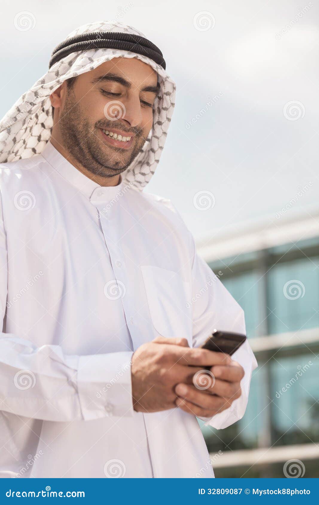 Arab Businessman with Mobile Phone. Stock Image - Image of candid ...