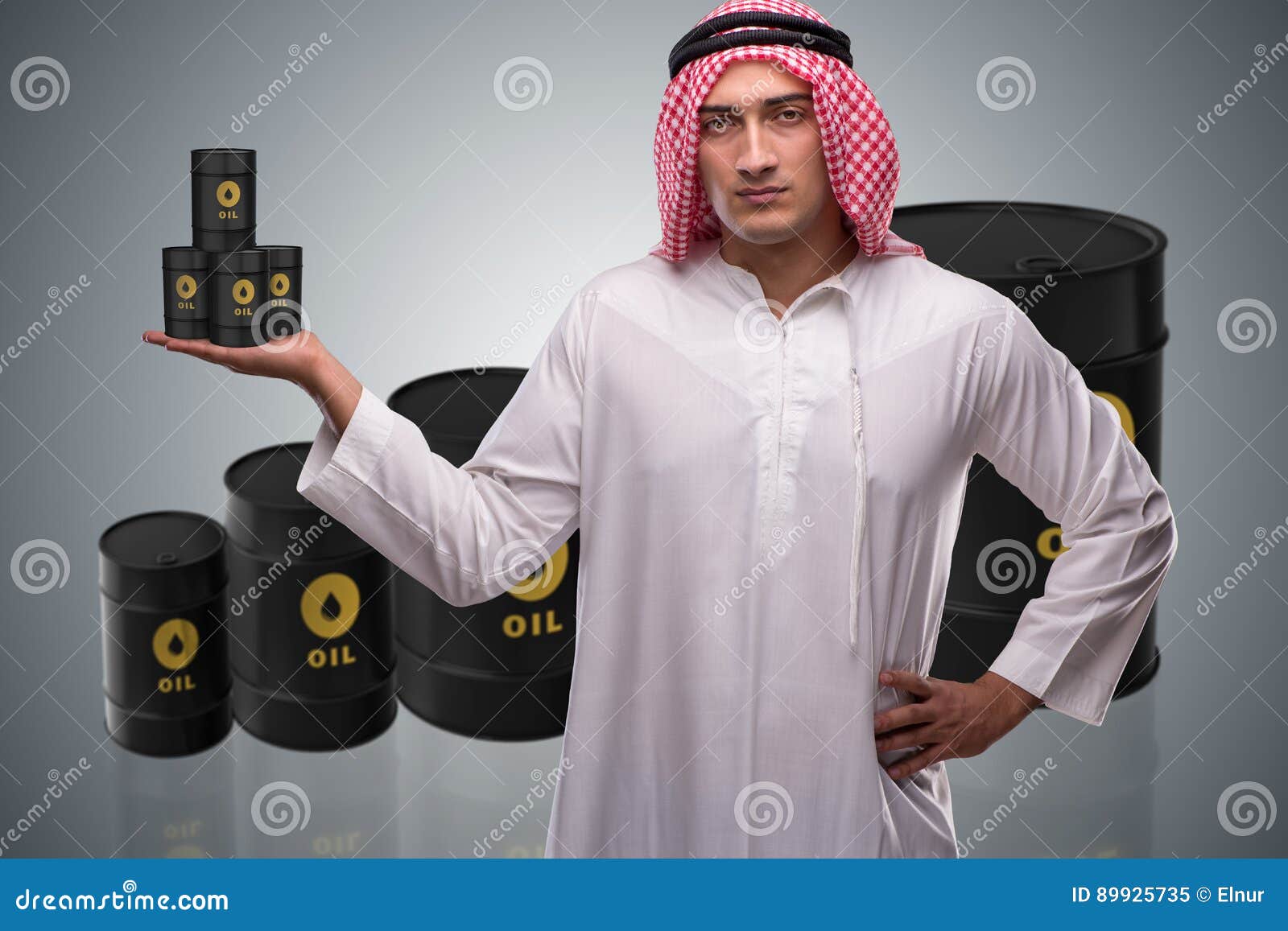 The Arab Businessman Supporting Oil Price Stock Image - Image of chart ...