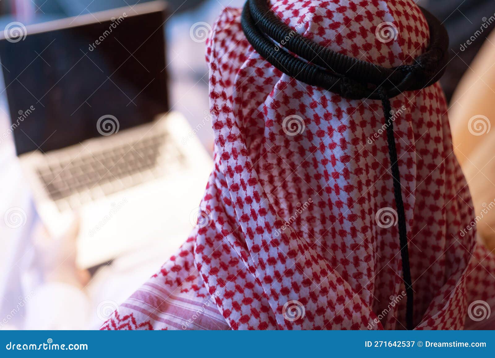 Arab Businessman Worker Works in Computer on the Workplace in the ...
