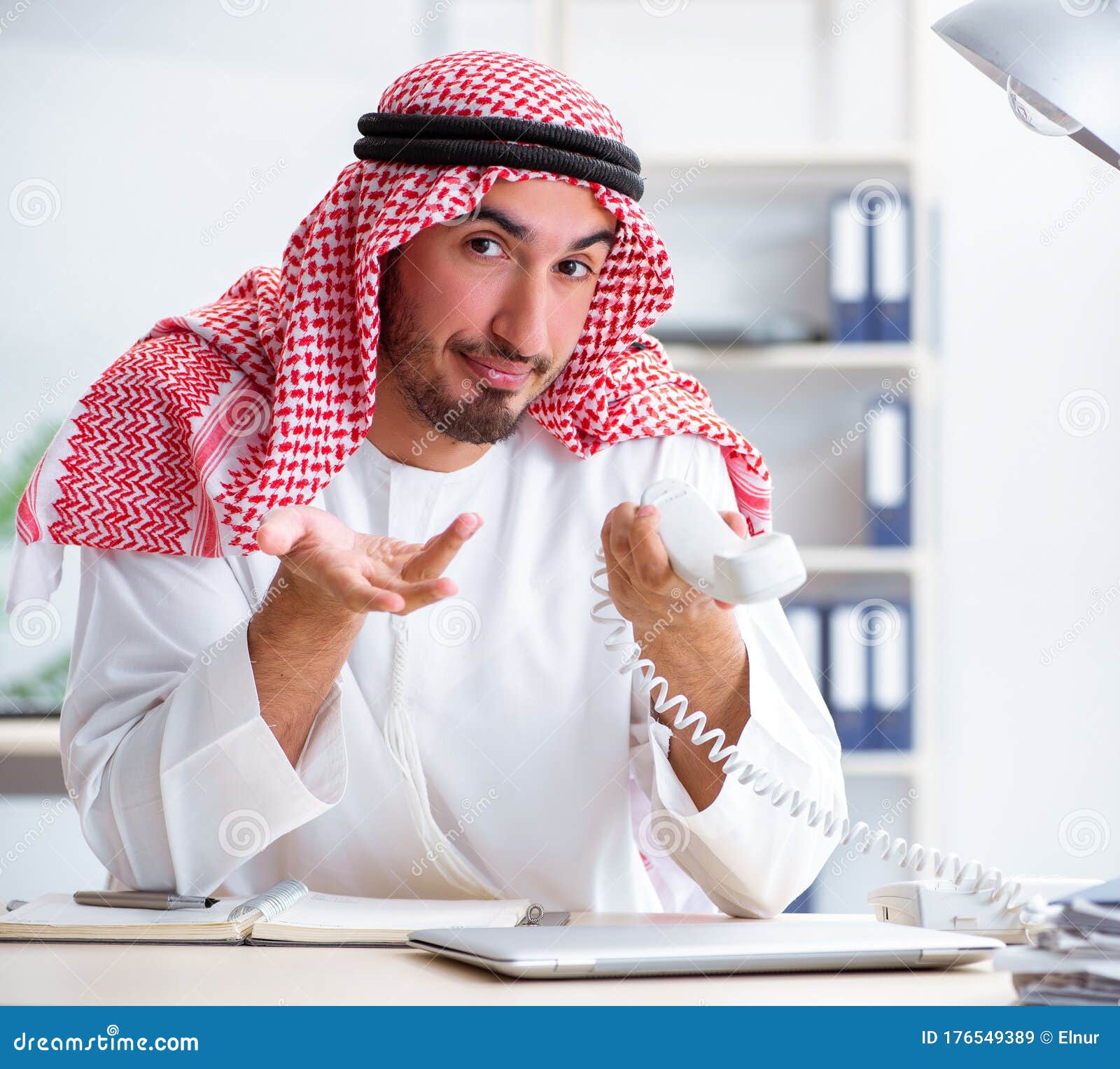Arab Businessman Working in the Office Stock Image - Image of financial ...