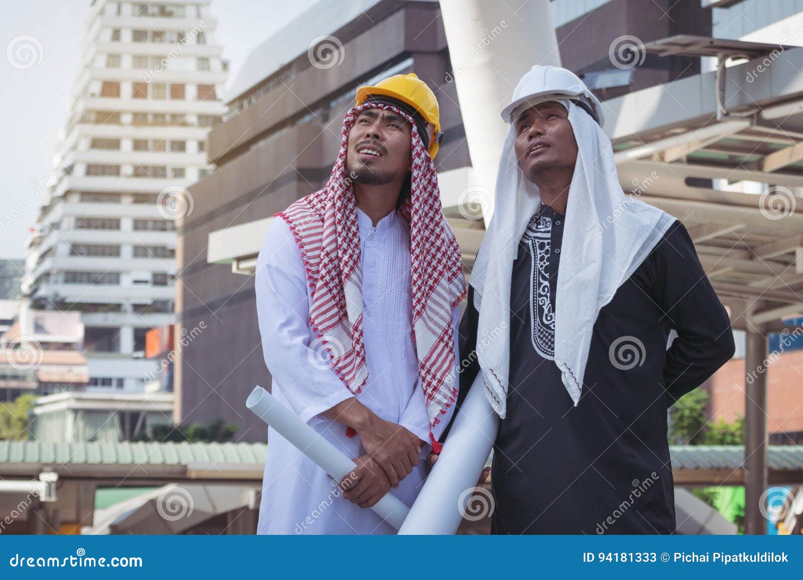 Arab Businessmen Worker on Construction Site Stock Image - Image of ...