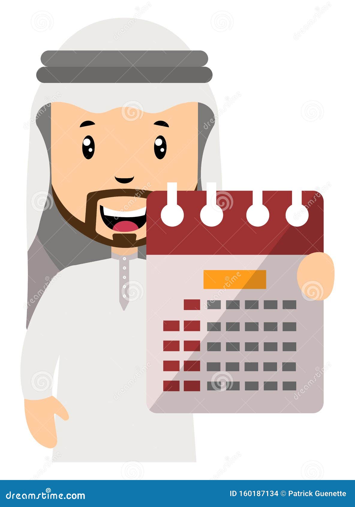 Arab with Calendar, Illustration, Vector Stock Vector - Illustration of ...