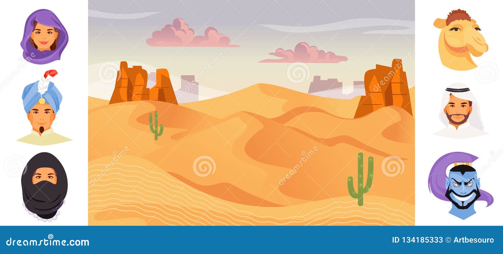 Arab characters vector stock vector. Illustration of arabian - 134185333