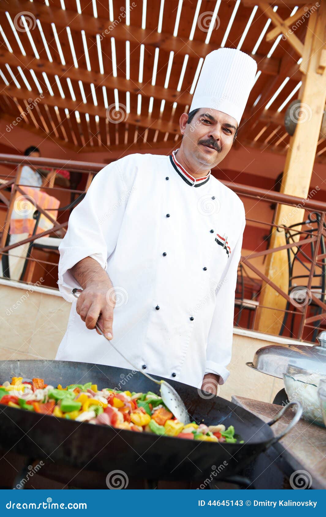 Arab Chef Frying Meat on Pan Stock Image - Image of catering, preparing ...