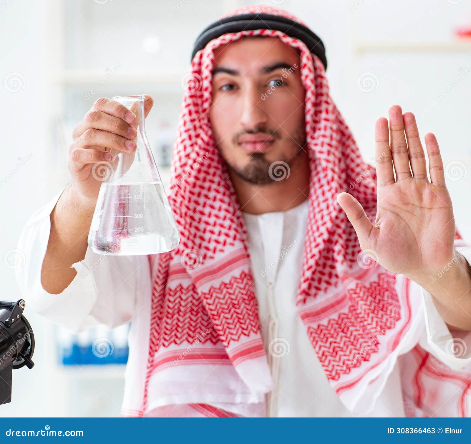 Arab Chemist Checking the Quality of Drinking Water Stock Image - Image ...