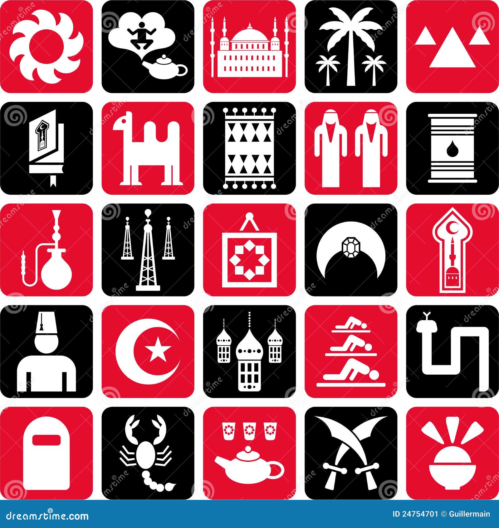 Arab Countries Flag Icons Collection Vector Illustration ...