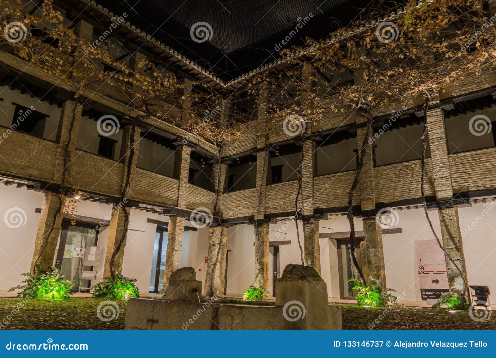 An Arab courtyard at night stock image. Image of granada - 133146737