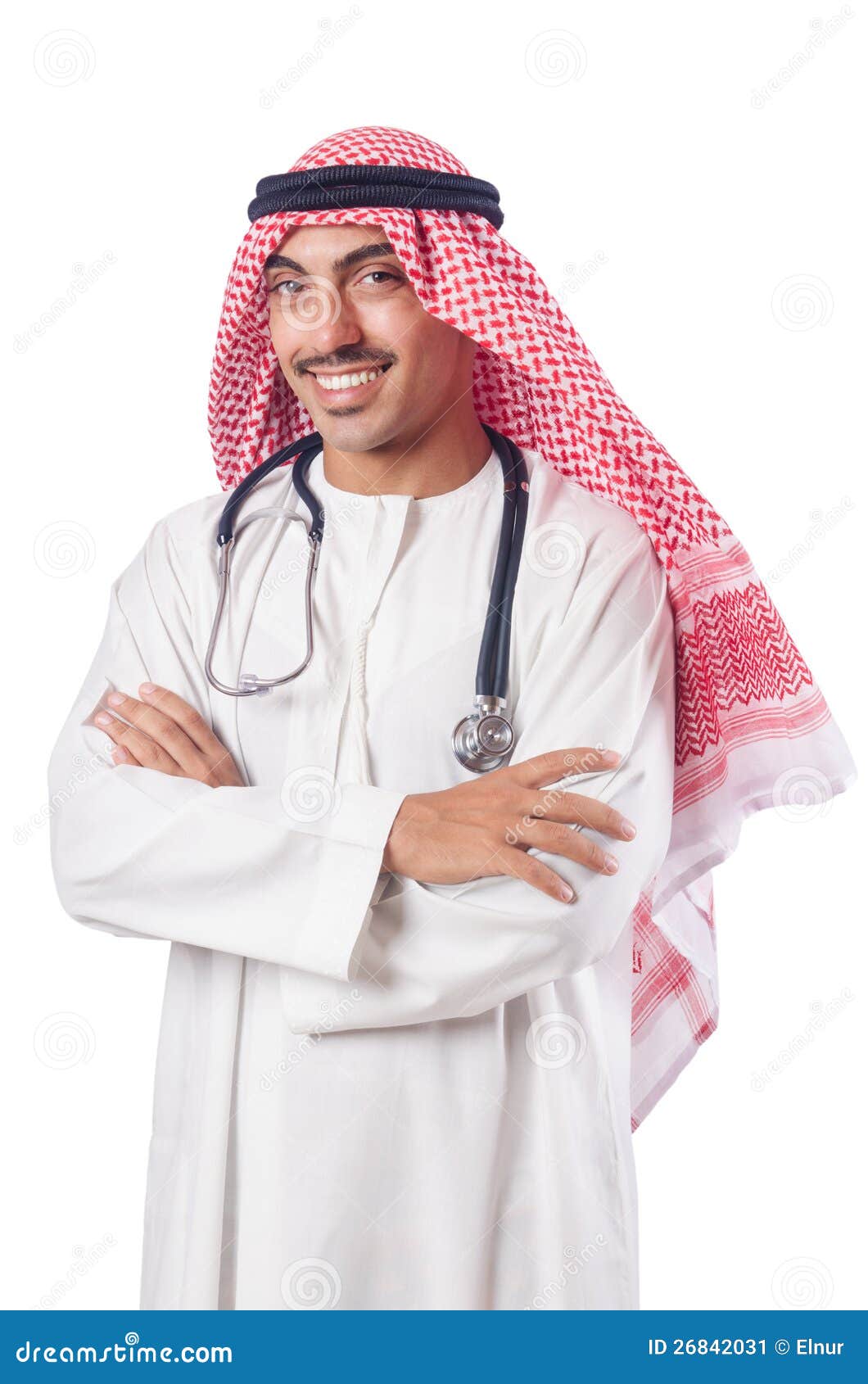 Arab Doctor with Stethoscope Stock Image - Image of physician, analysis ...